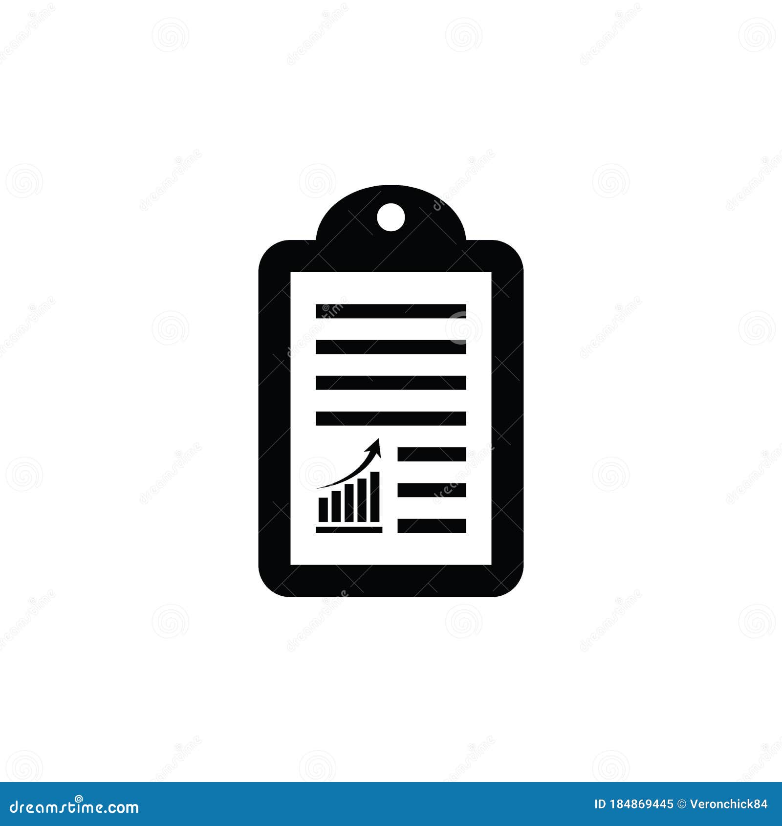 Document Icon with Chart or Graph Vector Stock Vector - Illustration of ...
