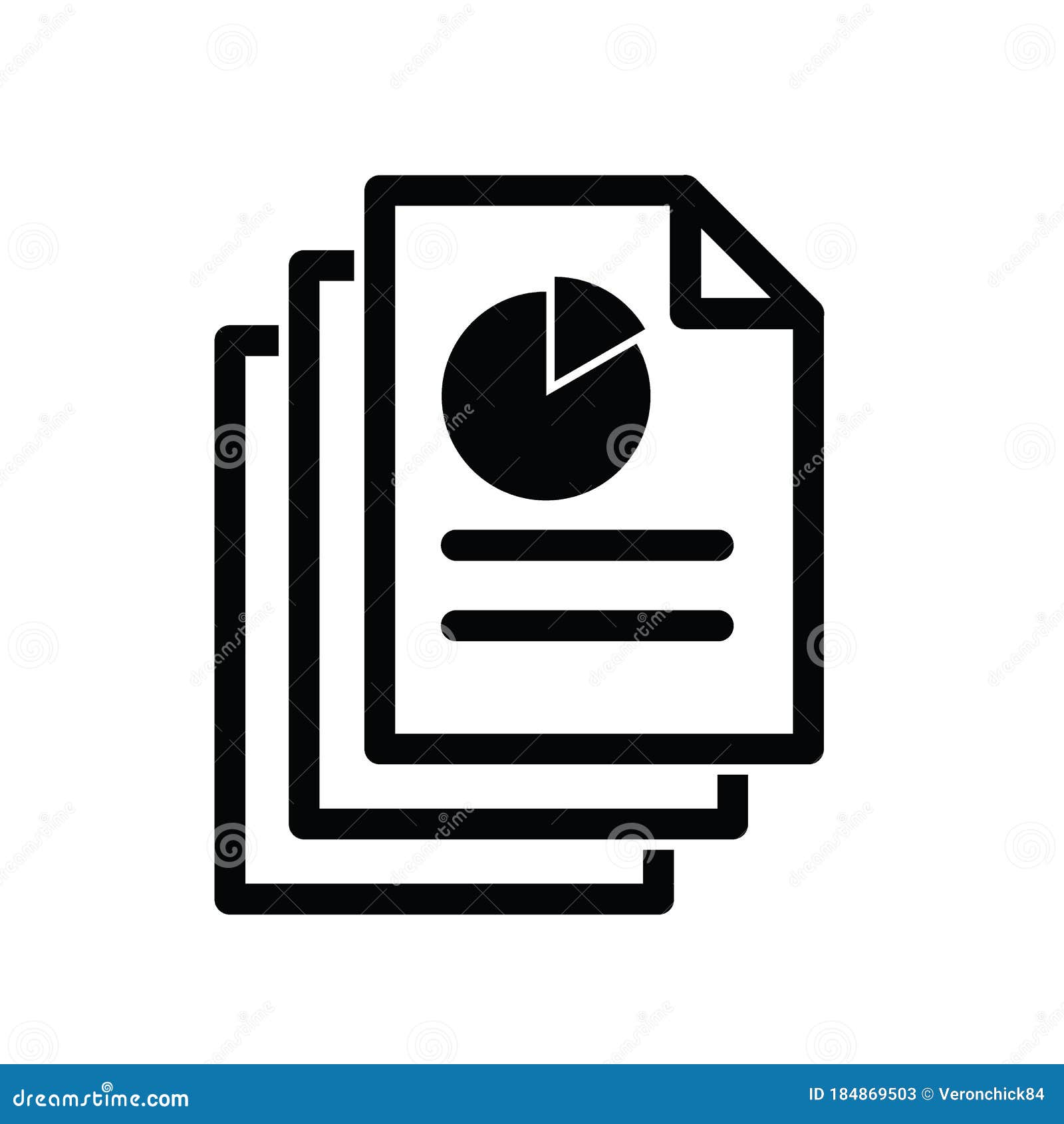Document Icon with Chart or Graph Vector Stock Vector - Illustration of ...