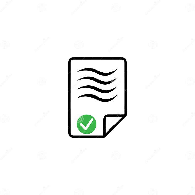 Document Icon with Check and Cross Symbol Vector Illustration Stock ...