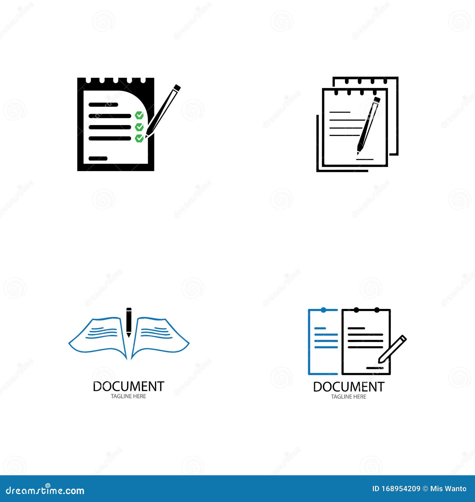 Document Icon with Check and Cross Symbol Vector Illustration Stock ...