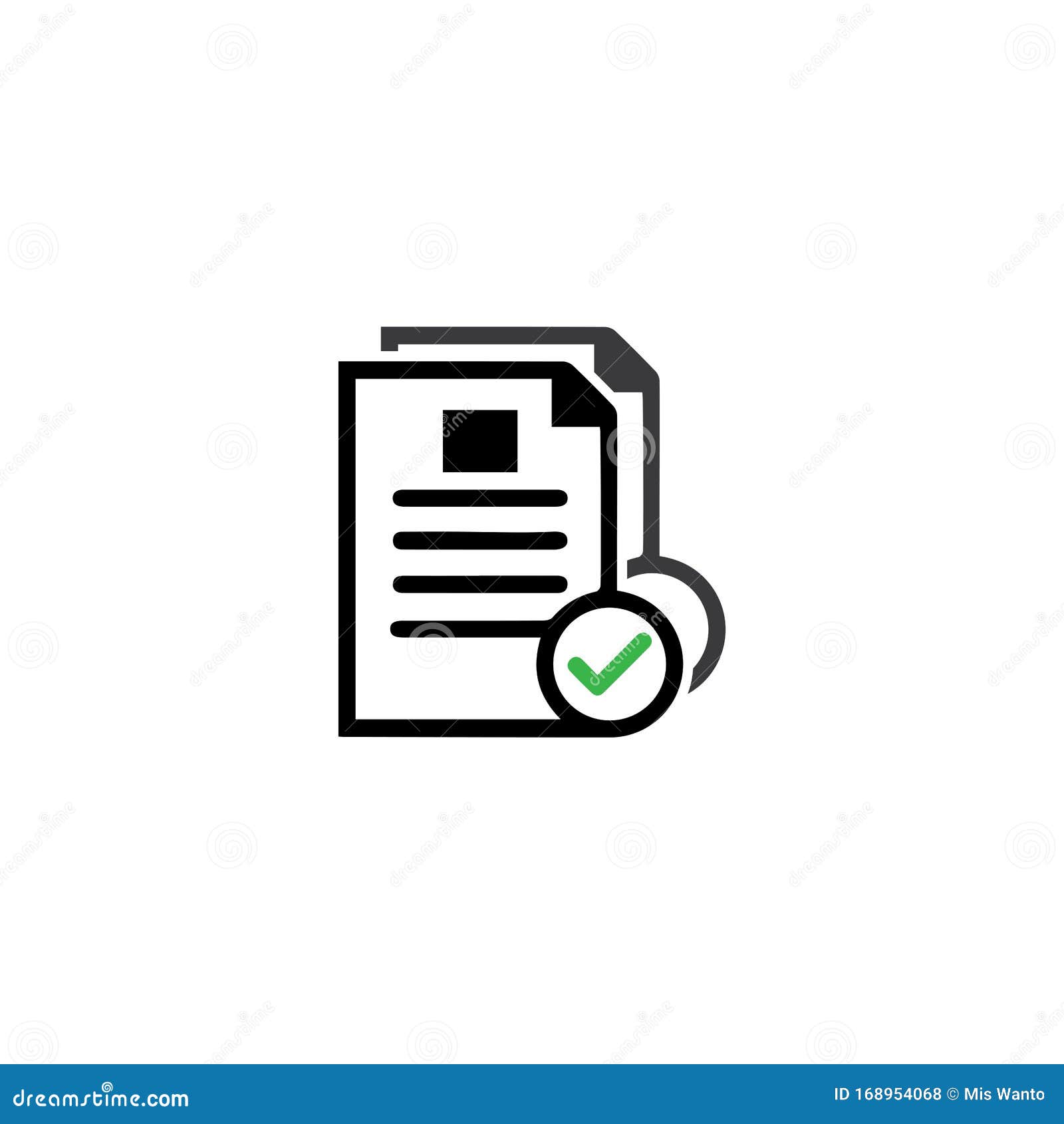 Document Icon with Check and Cross Symbol Vector Illustration Stock ...
