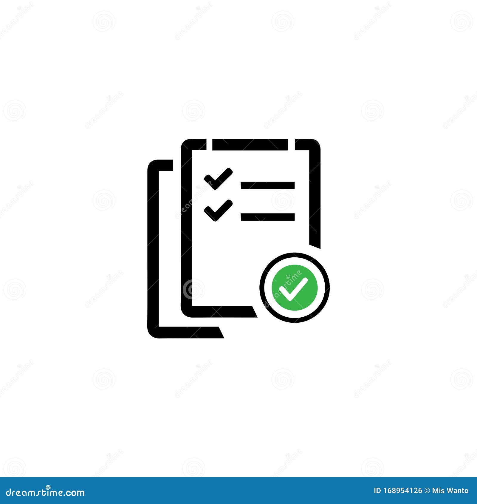 Document Icon with Check and Cross Symbol Vector Illustration Stock ...