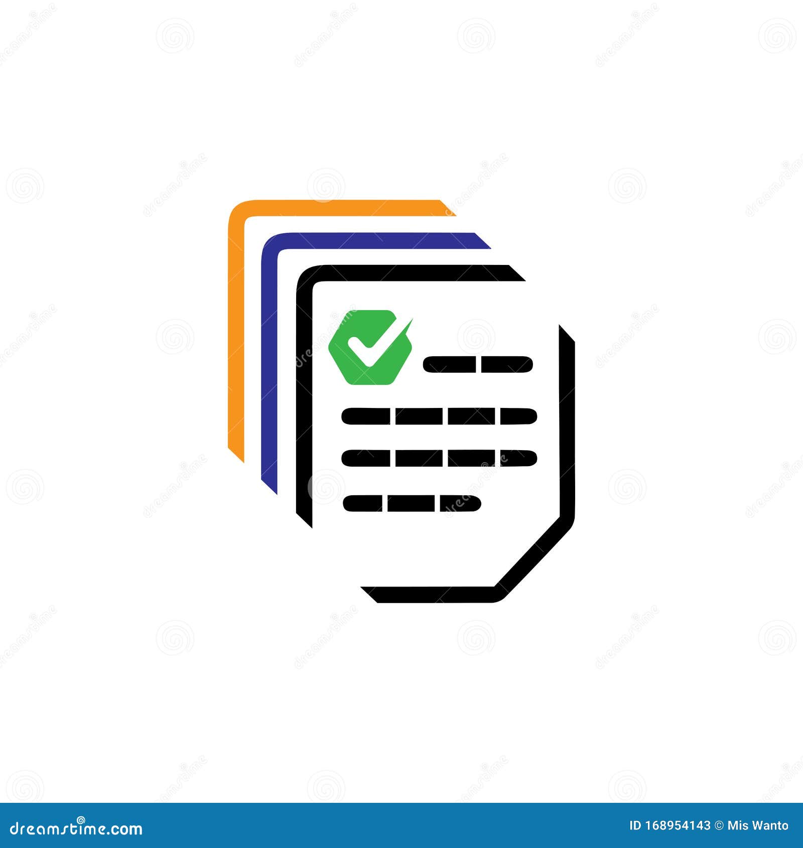Document Icon with Check and Cross Symbol Vector Illustration Stock ...