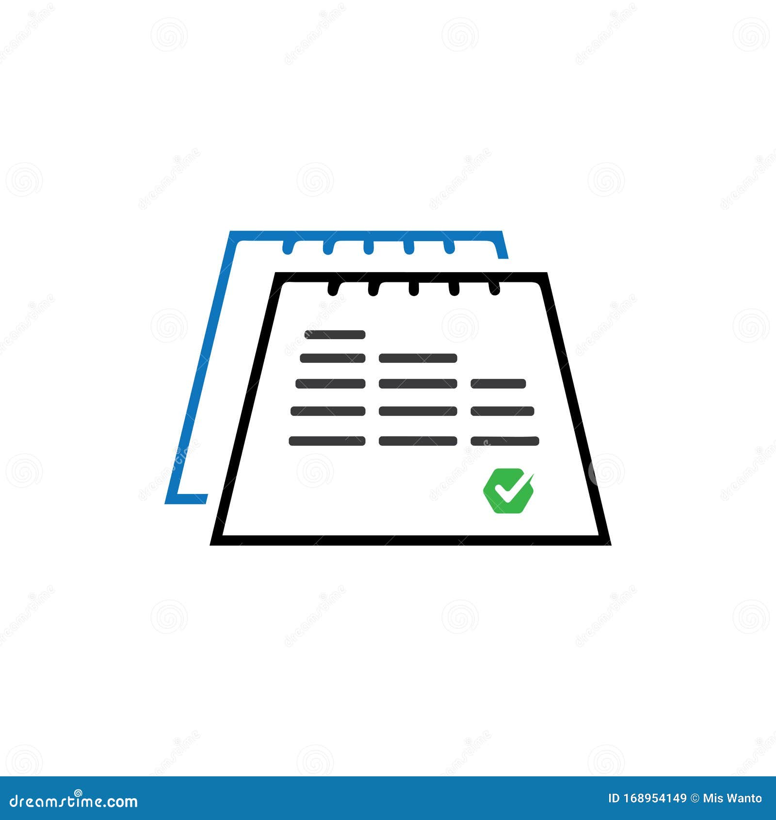 Document Icon with Check and Cross Symbol Vector Illustration Stock ...