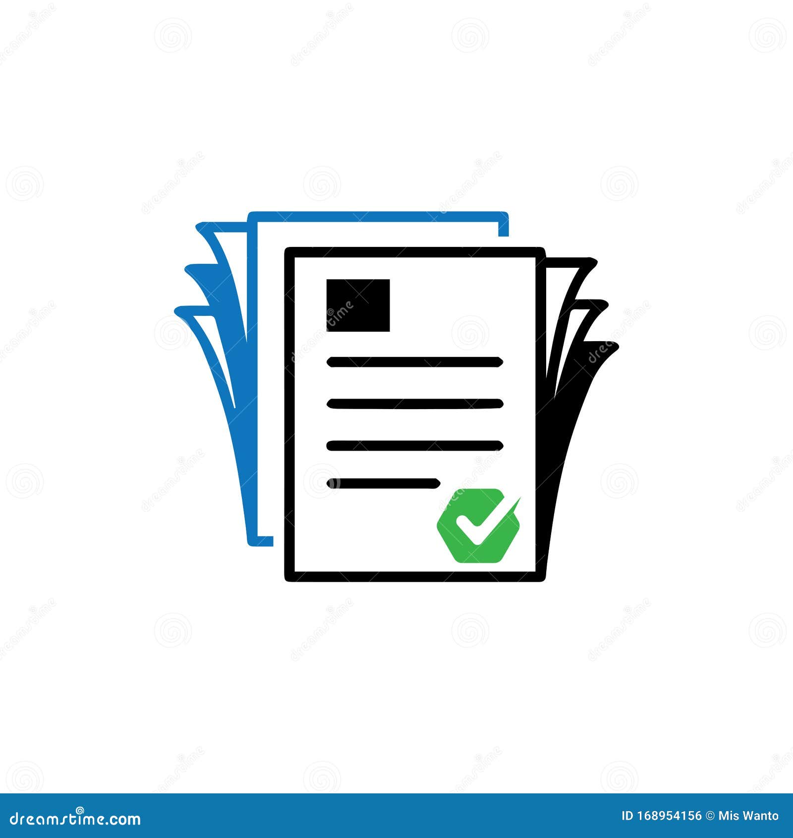 Document Icon with Check and Cross Symbol Vector Illustration Stock ...