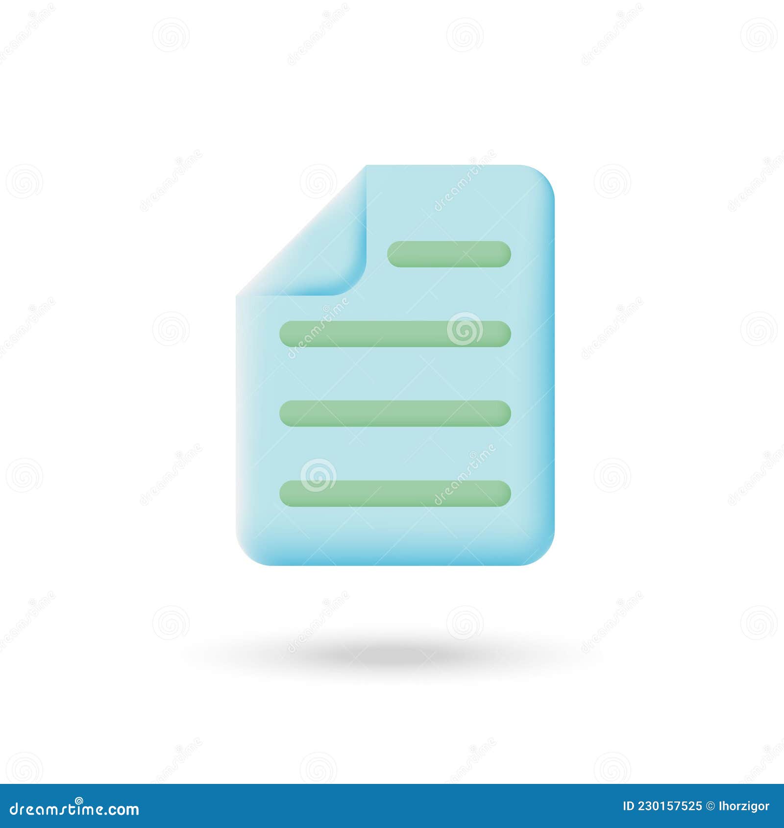 Document Icon. 3d Illustration on White Stock Vector - Illustration of ...