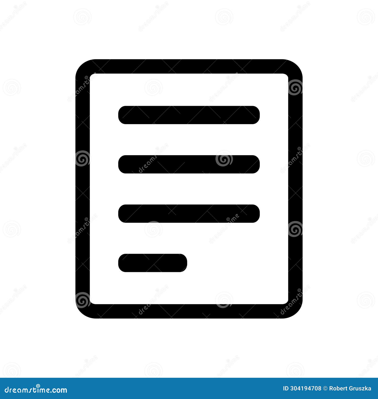 Document icon stock vector. Illustration of list, business - 304194708