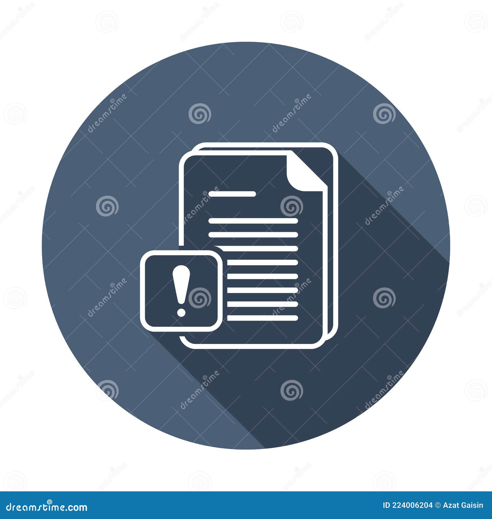 Document Icon with Exclamation Mark. Document Icon and Alert, Error ...