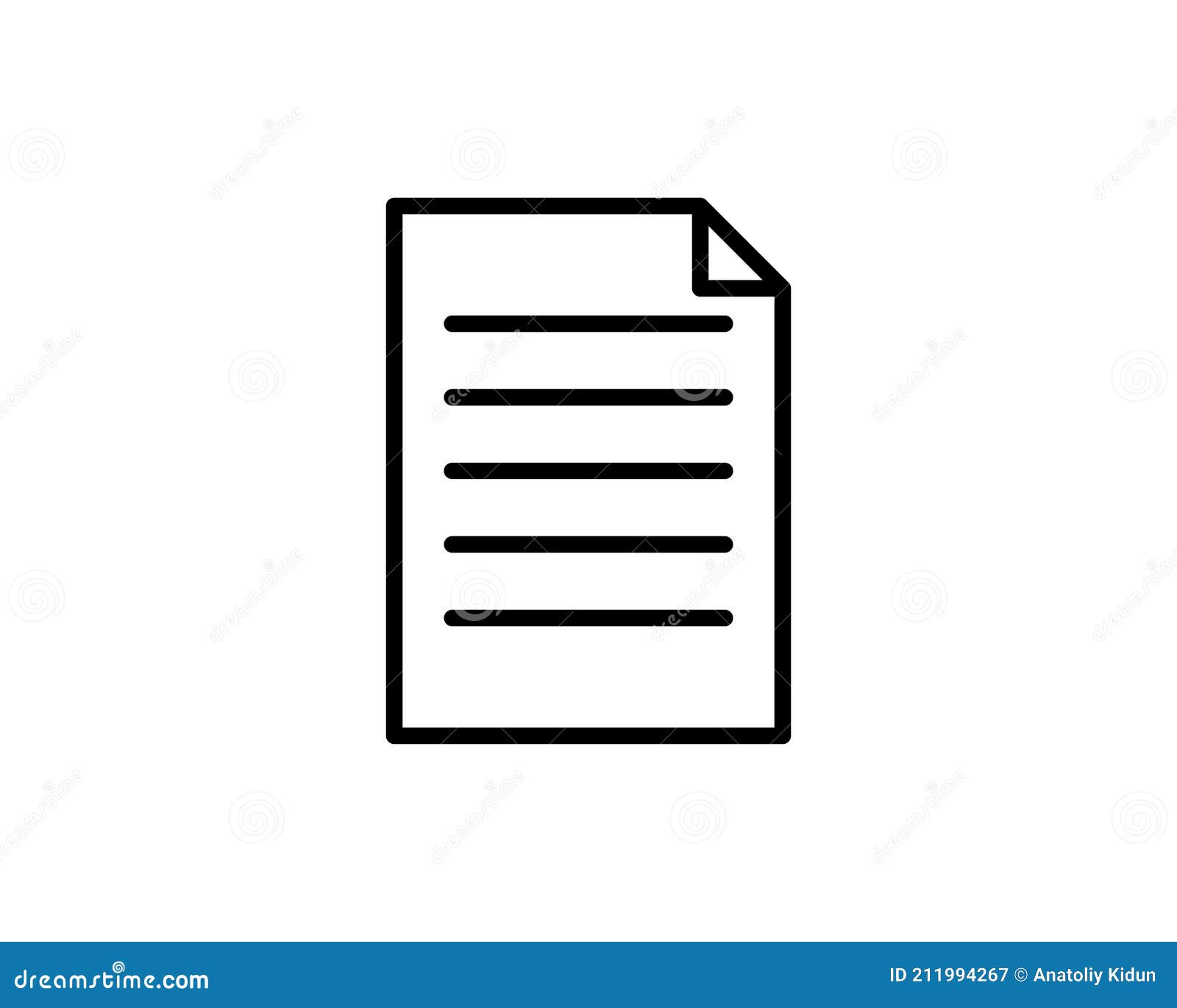 Document Icon. File, Text Document, A Sheet Of Paper Document. Symbol ...