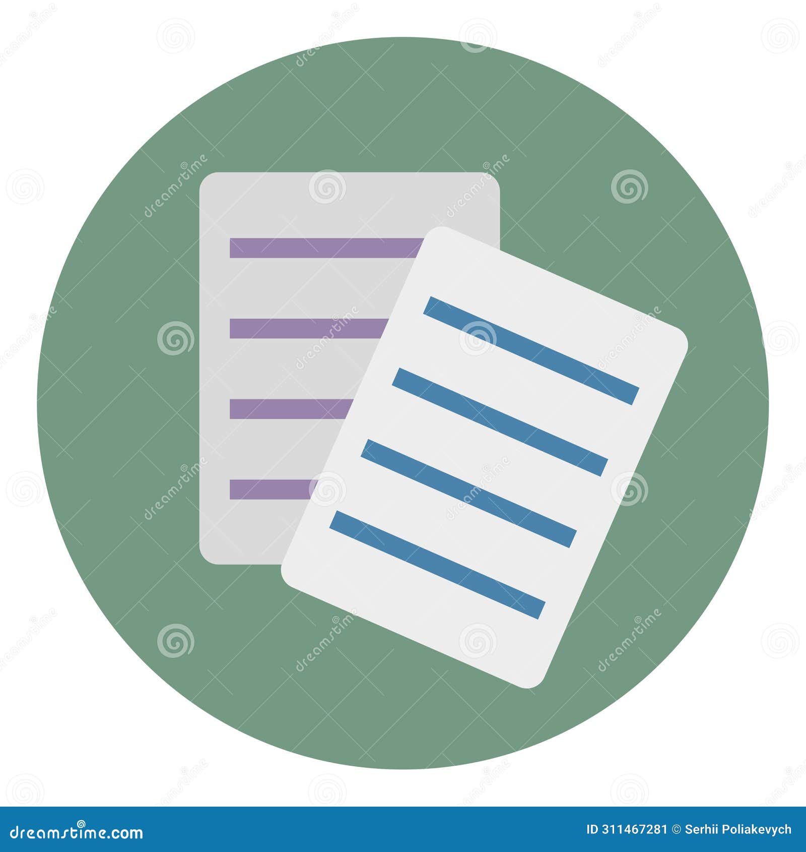 Document Icon Files Overlap. Paperwork Organization Symbol. Vector ...
