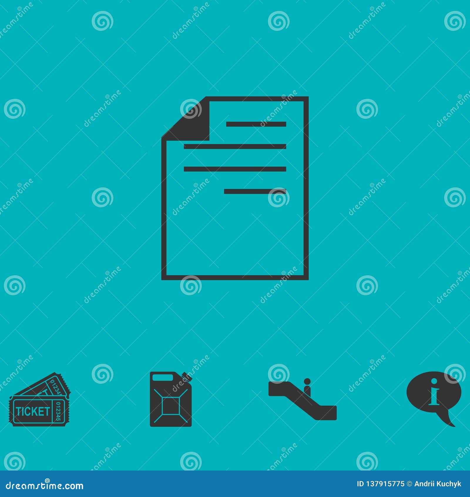 Document icon flat stock vector. Illustration of mark - 137915775