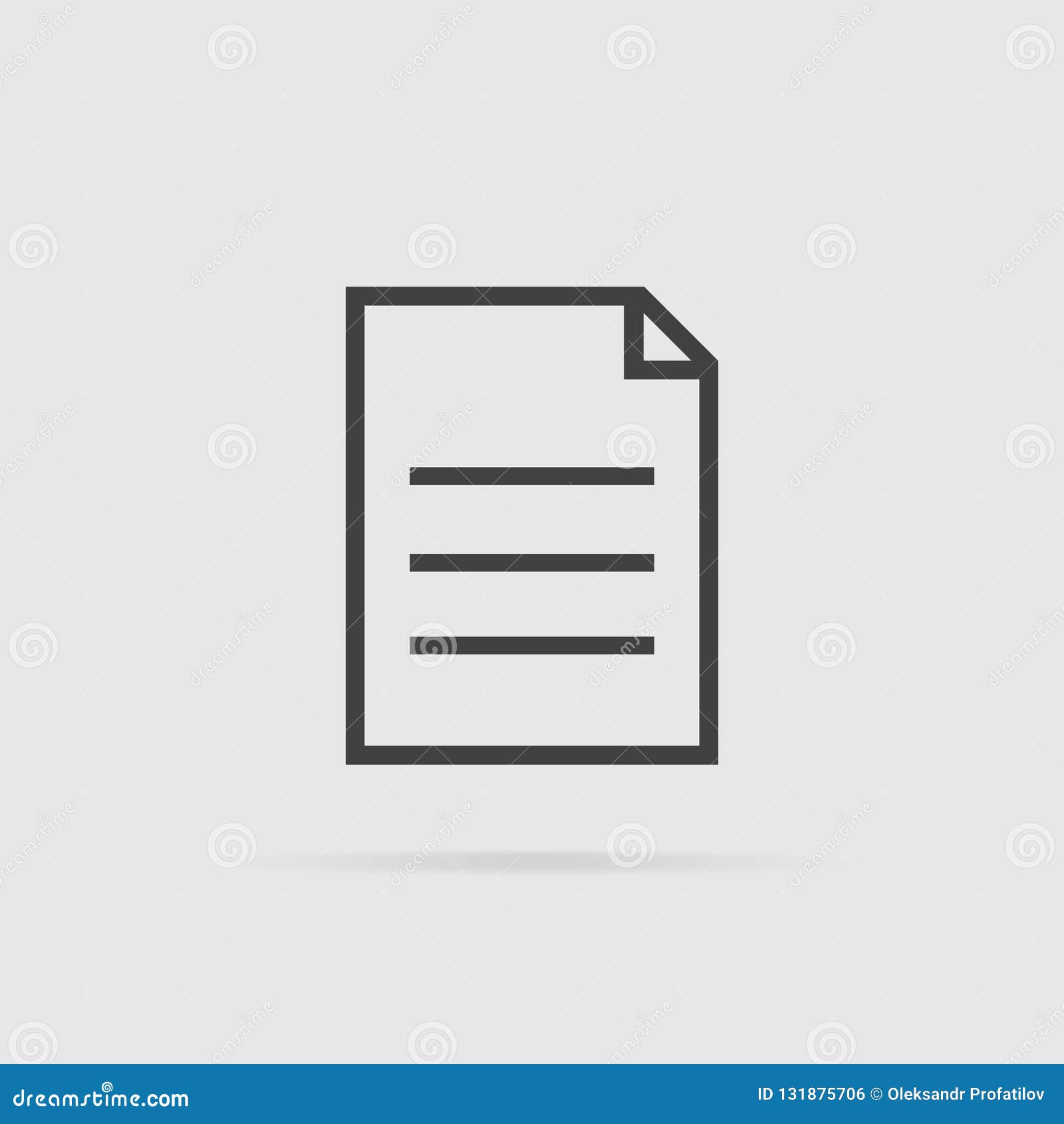 Document Icon in Flat Style Isolated on Grey Background Stock Vector ...
