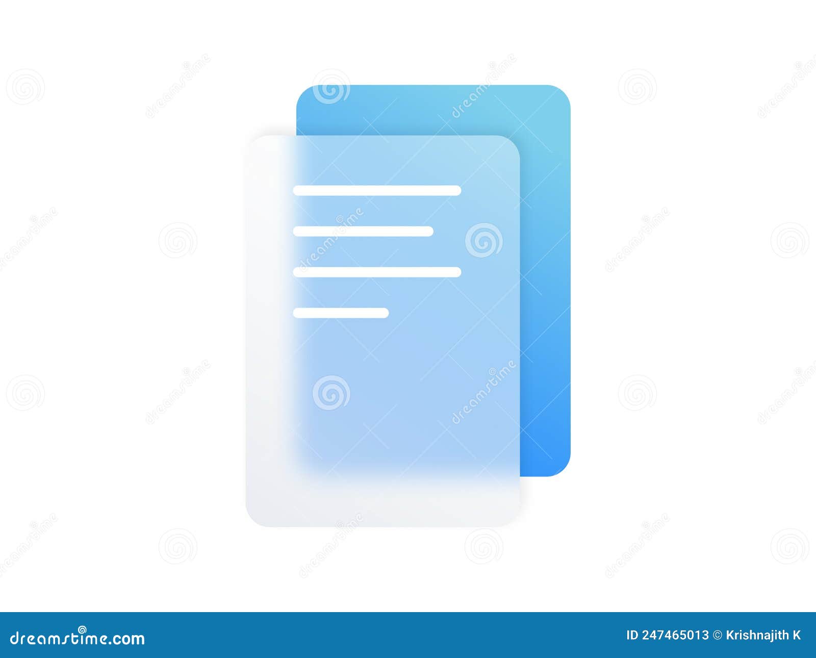 Document Icon in Glassmorphism Style Stock Illustration - Illustration ...