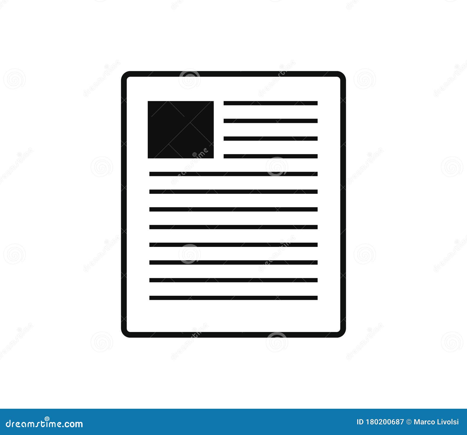 Document Icon Illustrated in Vector on White Background Stock ...