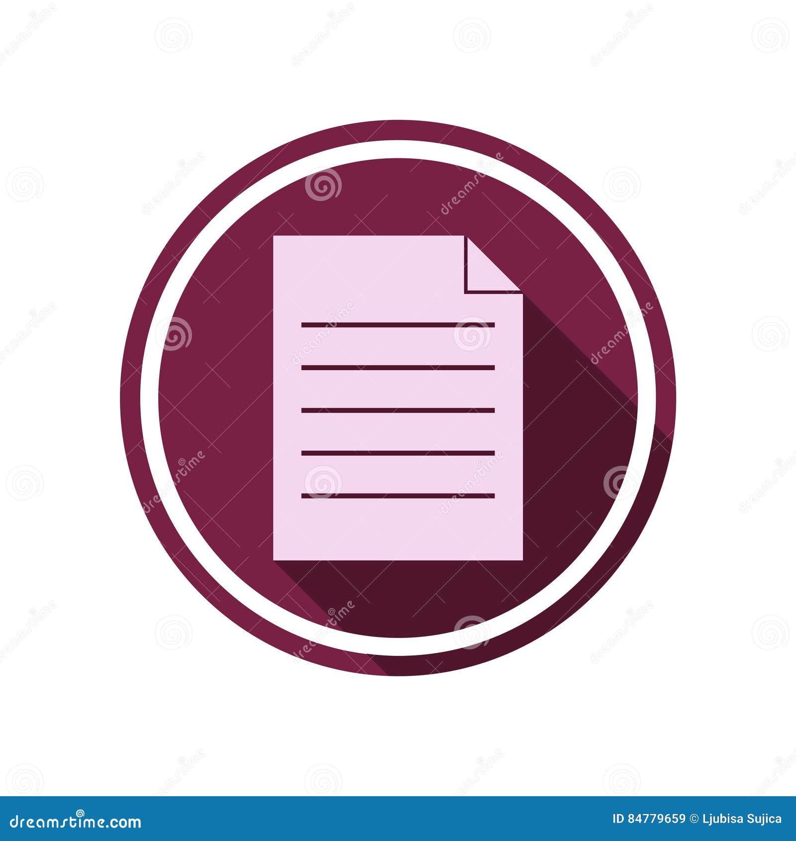 Document Icon with Long Shadow Stock Vector - Illustration of element ...