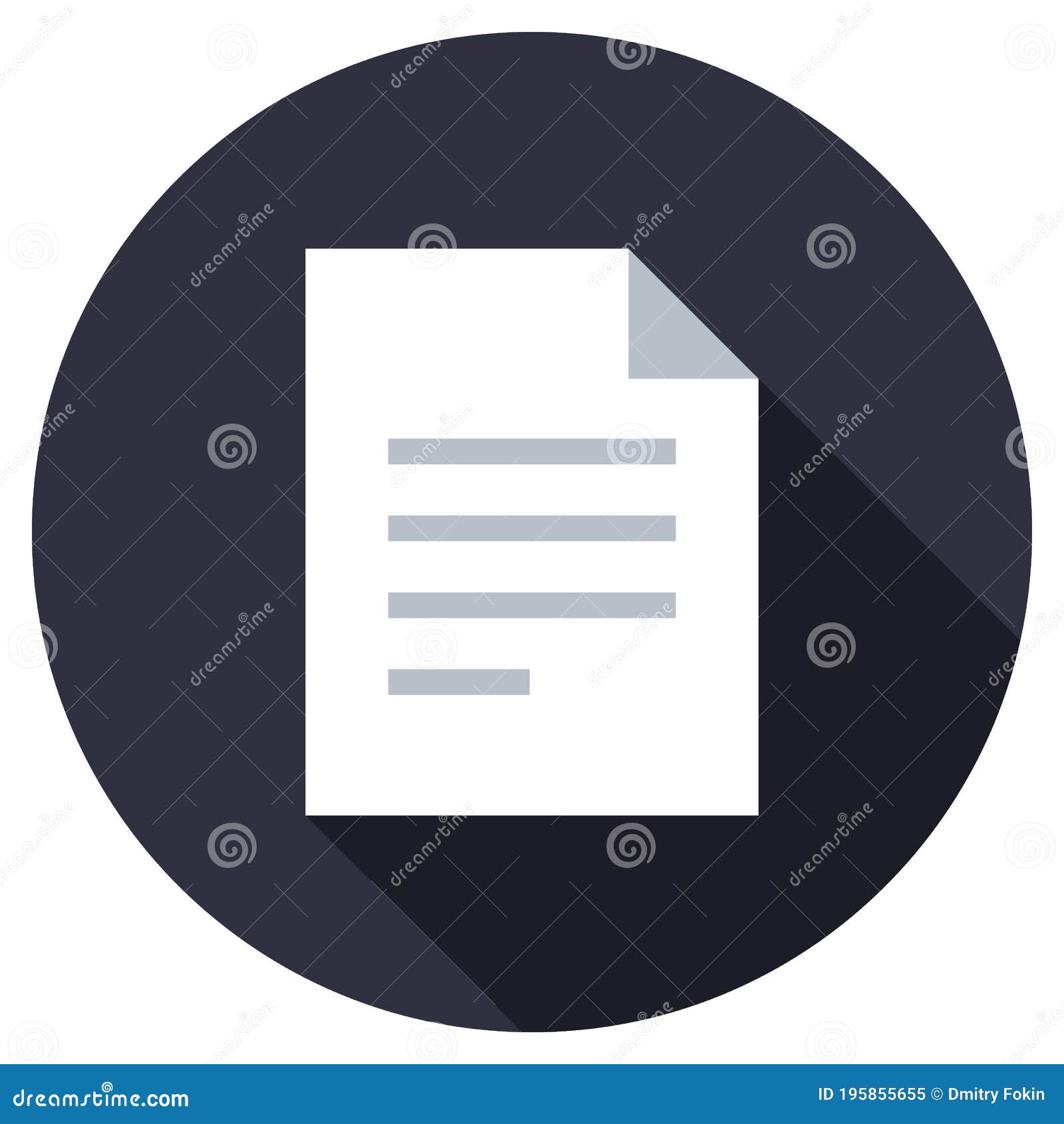 Document Flat Icon, Text File Symbol, Modern Minimal Flat Design Style ...