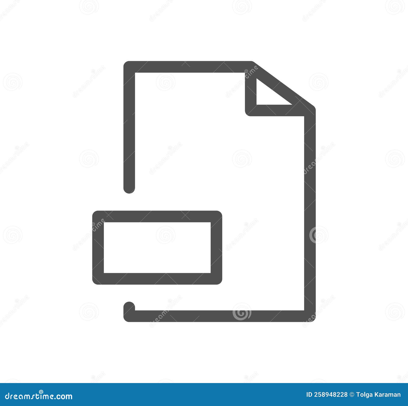 Document icon. stock vector. Illustration of minimal - 258948228