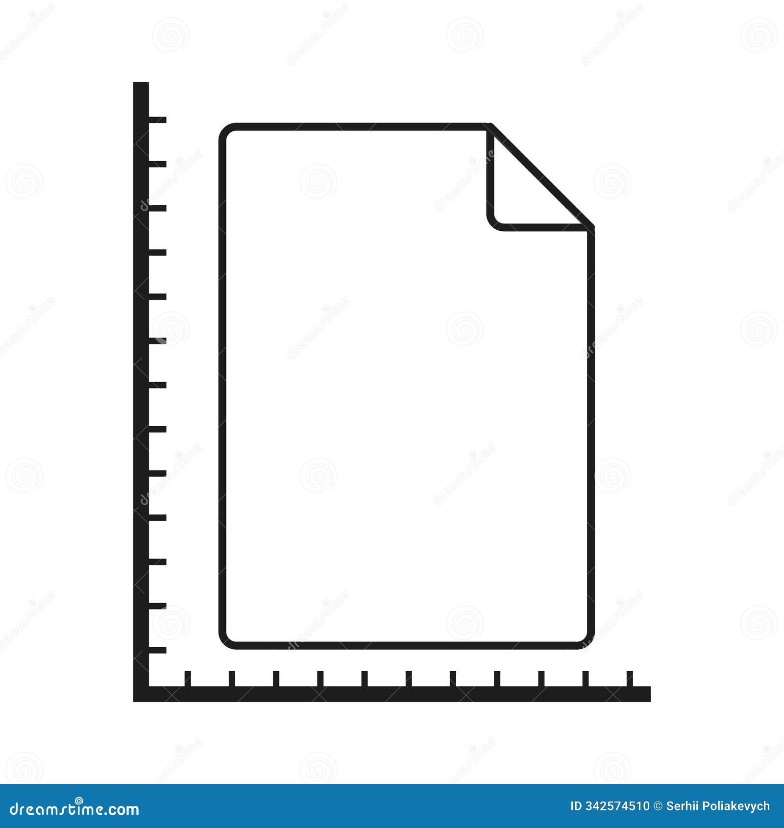 Document Icon. Paper and Ruler Symbol. Vector Measuring Stock ...