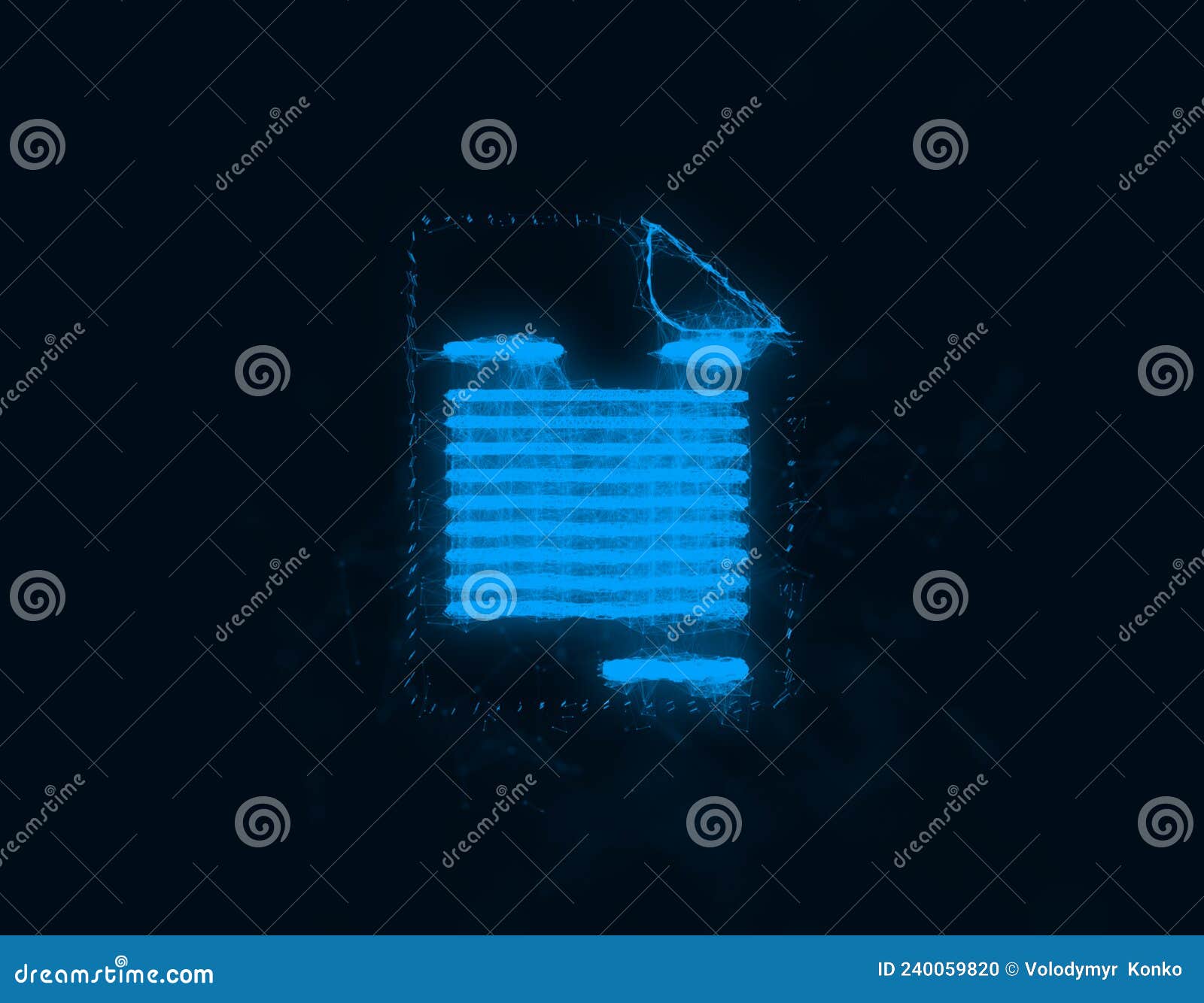 Document Icon with Plexus Effect. Connected Lines with Dots ...