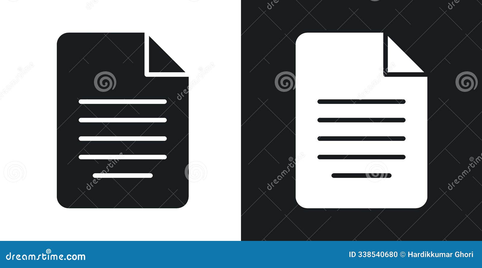 Document Icon Set. Contract or Agreement Copy Paper Vector Symbol. Note ...
