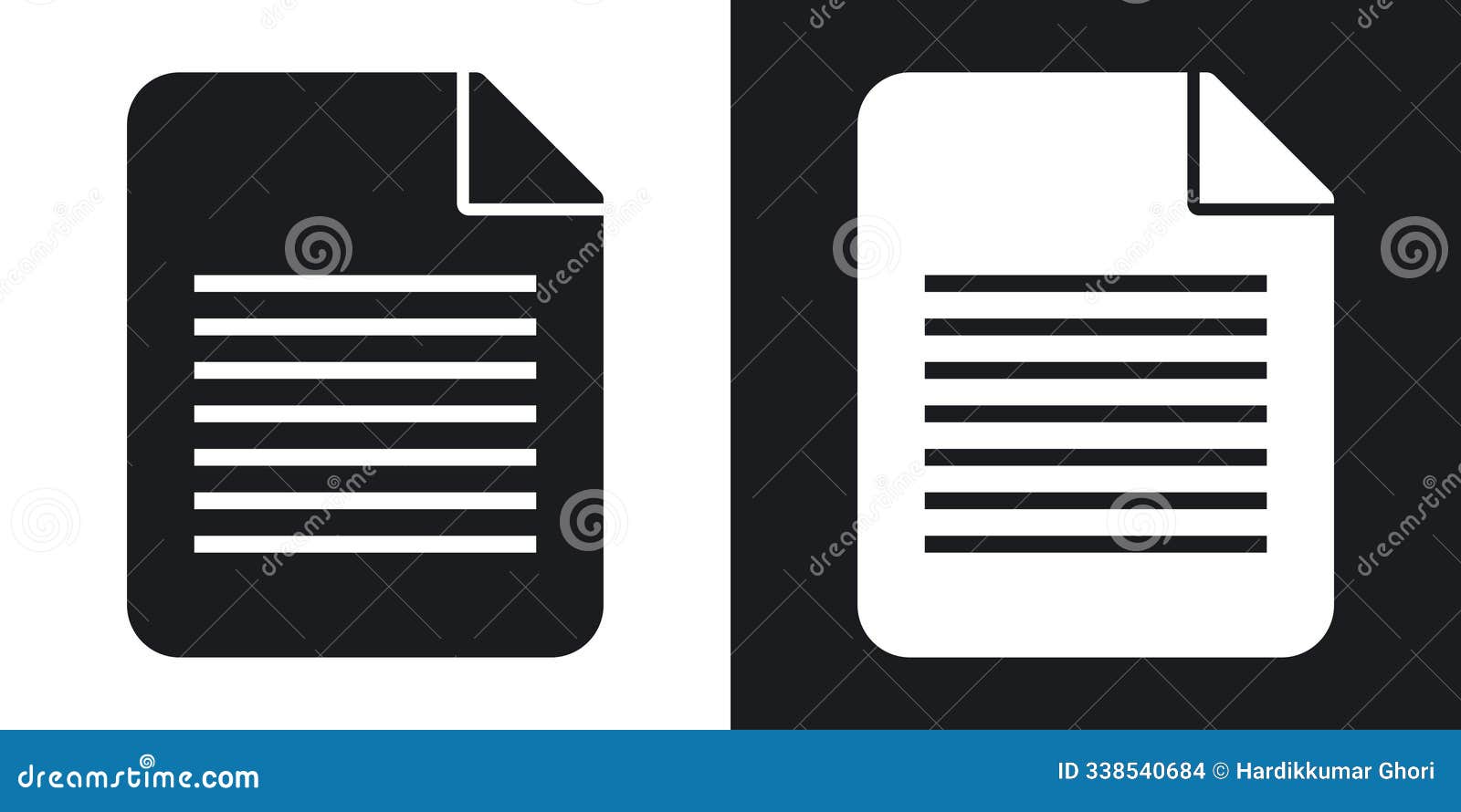 Document Icon Set. Contract or Agreement Copy Paper Vector Symbol. Note ...