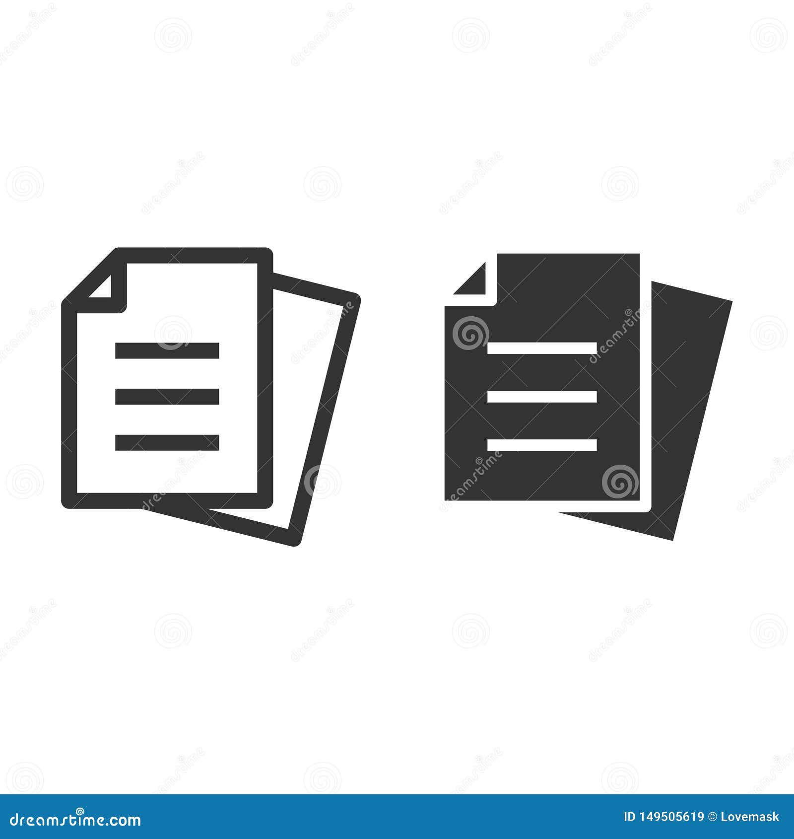 Document Icon Set. Illustrations Isolated on White. Stock Vector ...