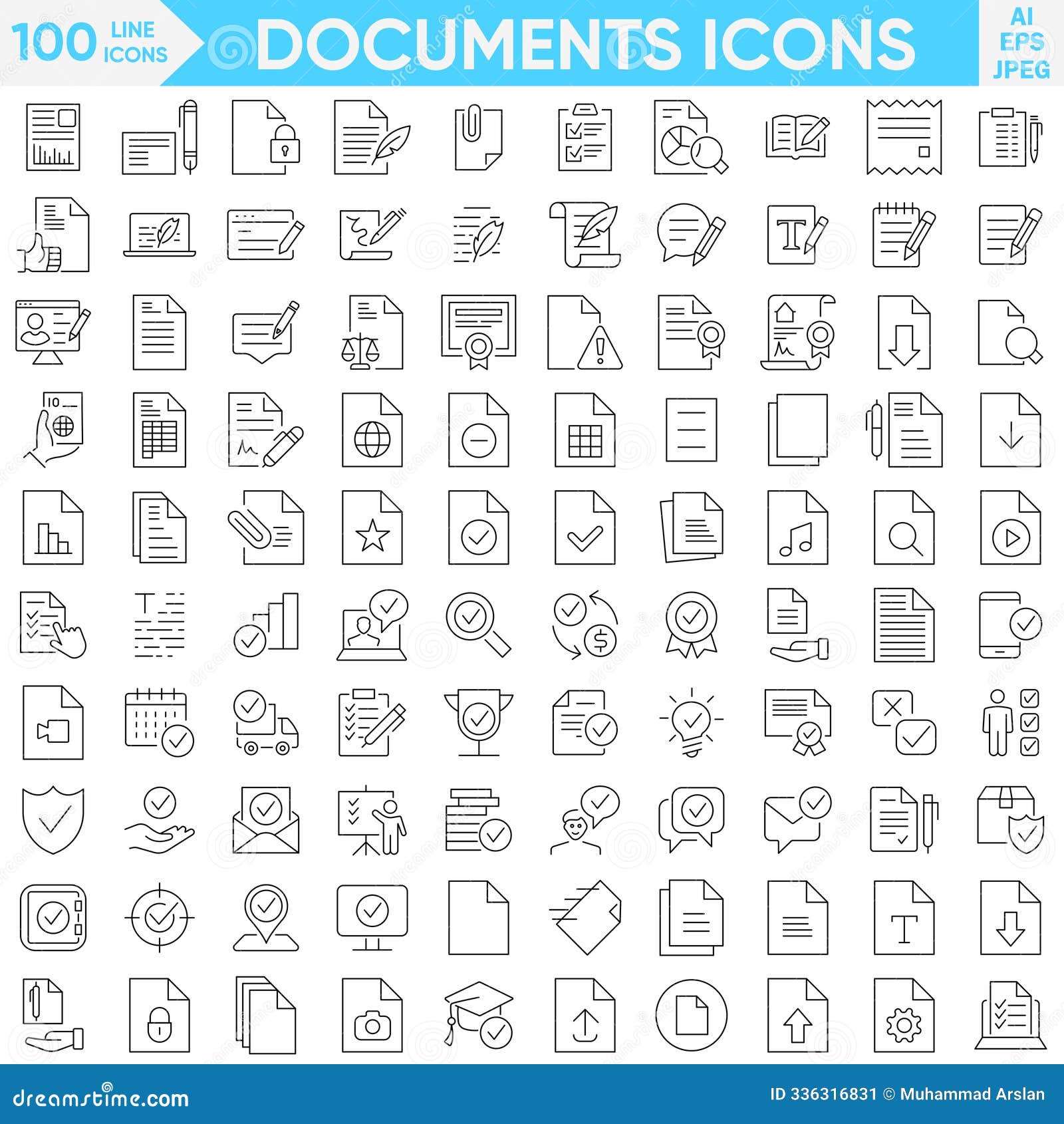 Document Icon Set Isolated on White Background Vector and Illustrator ...