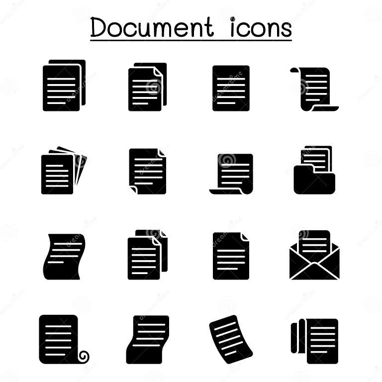 Document Icon Set Vector Illustration Graphic Design Stock Vector ...