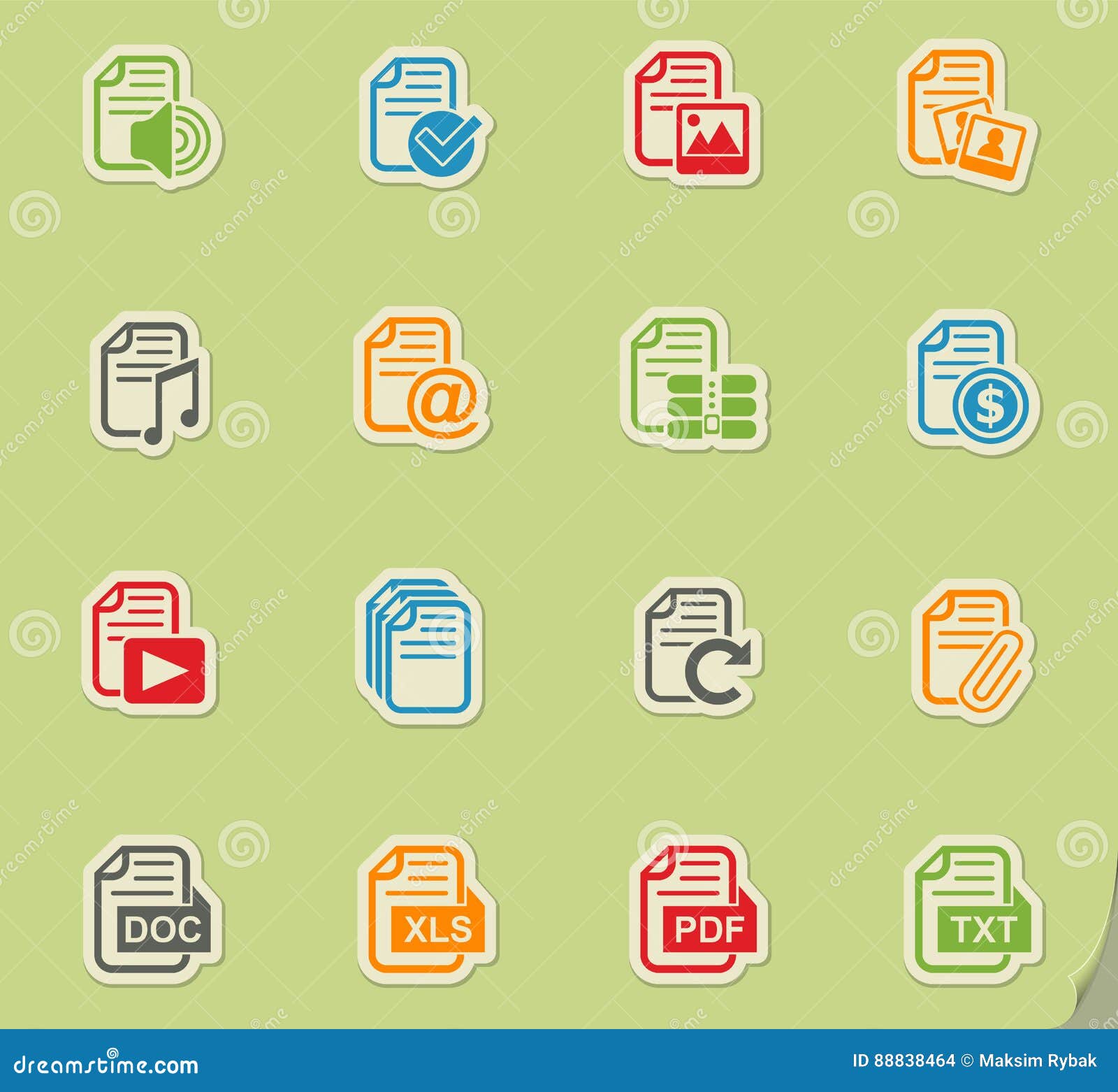Document icon set stock illustration. Illustration of clipboard - 88838464