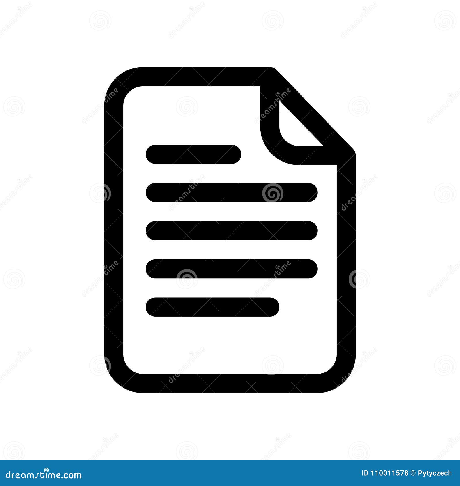 Document Icon. Sheet of Paper with Text. Outline Modern Design Element ...