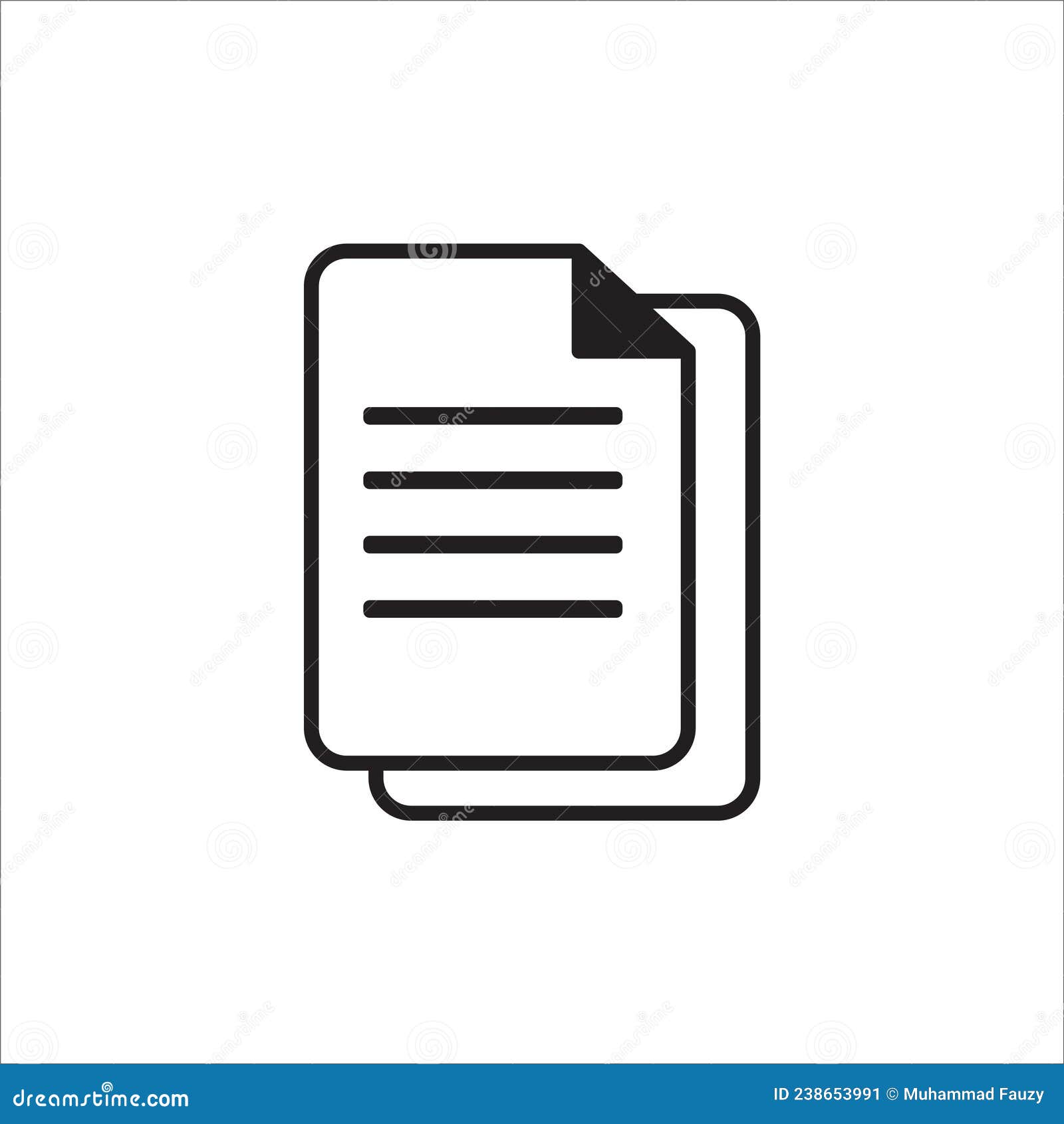 Document Icon in Simple Black Design Stock Vector - Illustration of ...