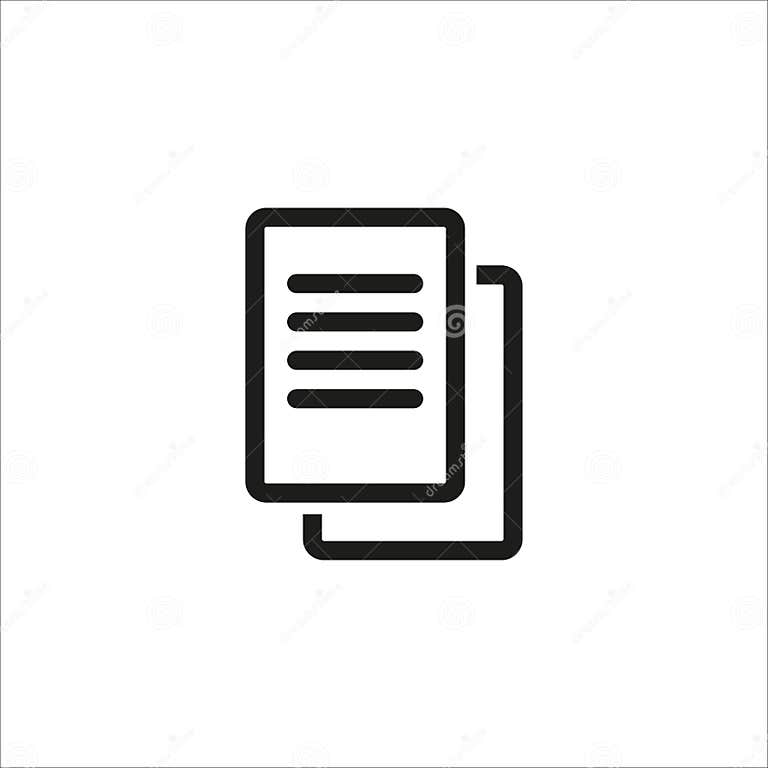 The Document Icon. Simple Vector Linear Illustration on a White ...