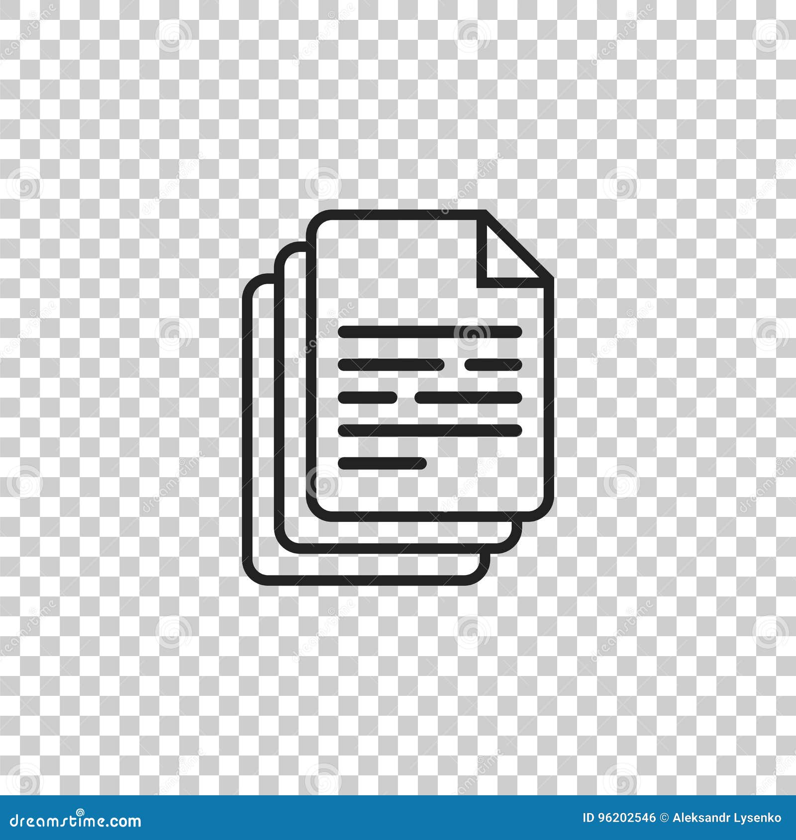 Document Icon Vector Illustration. Paper Sheet Simple Pictogram Stock ...