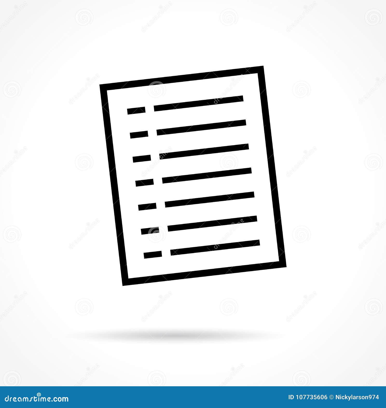 Document Icon on White Background Stock Vector - Illustration of paper ...