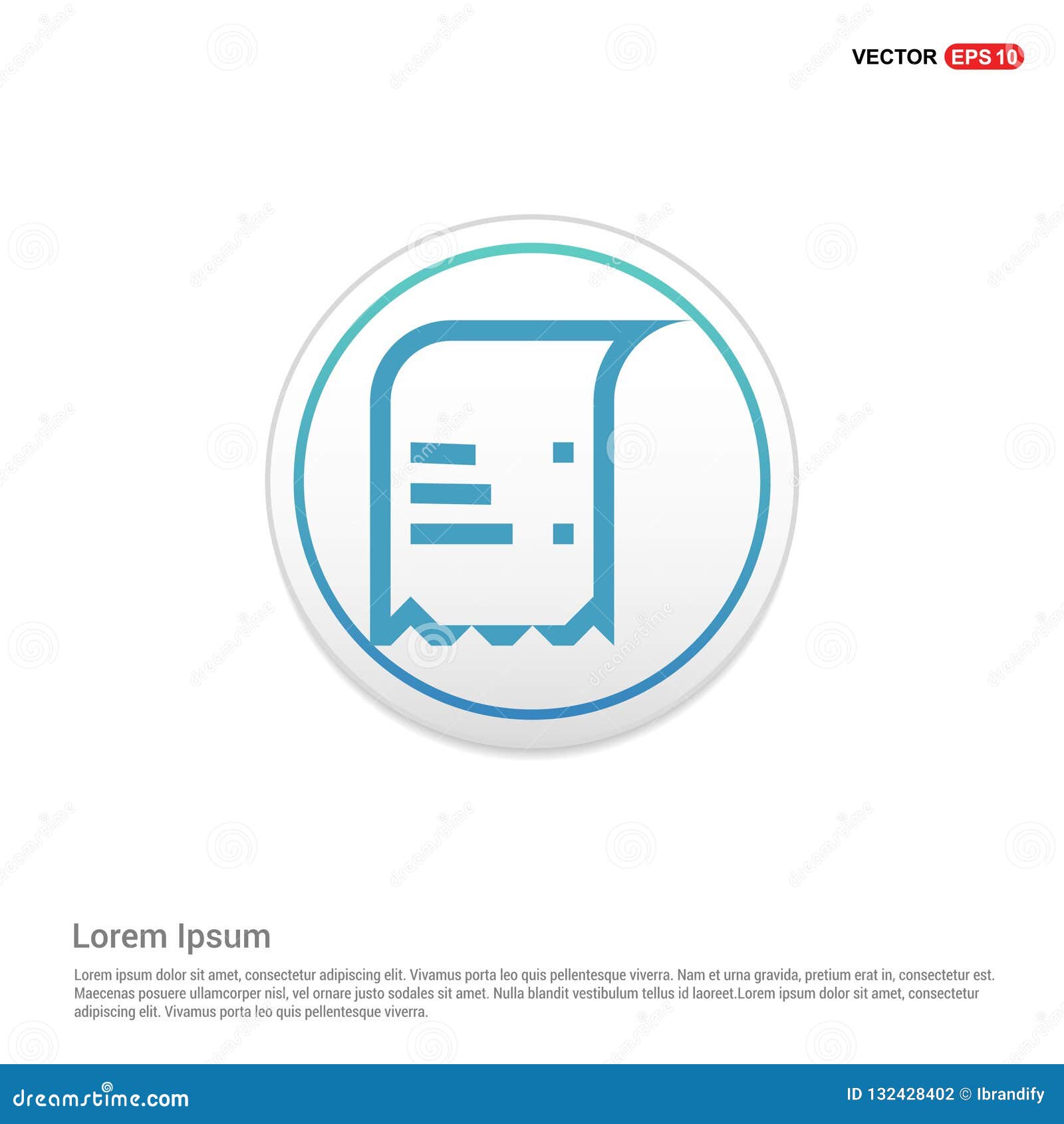 Document Icon - White Circle Button Stock Vector - Illustration of sign ...