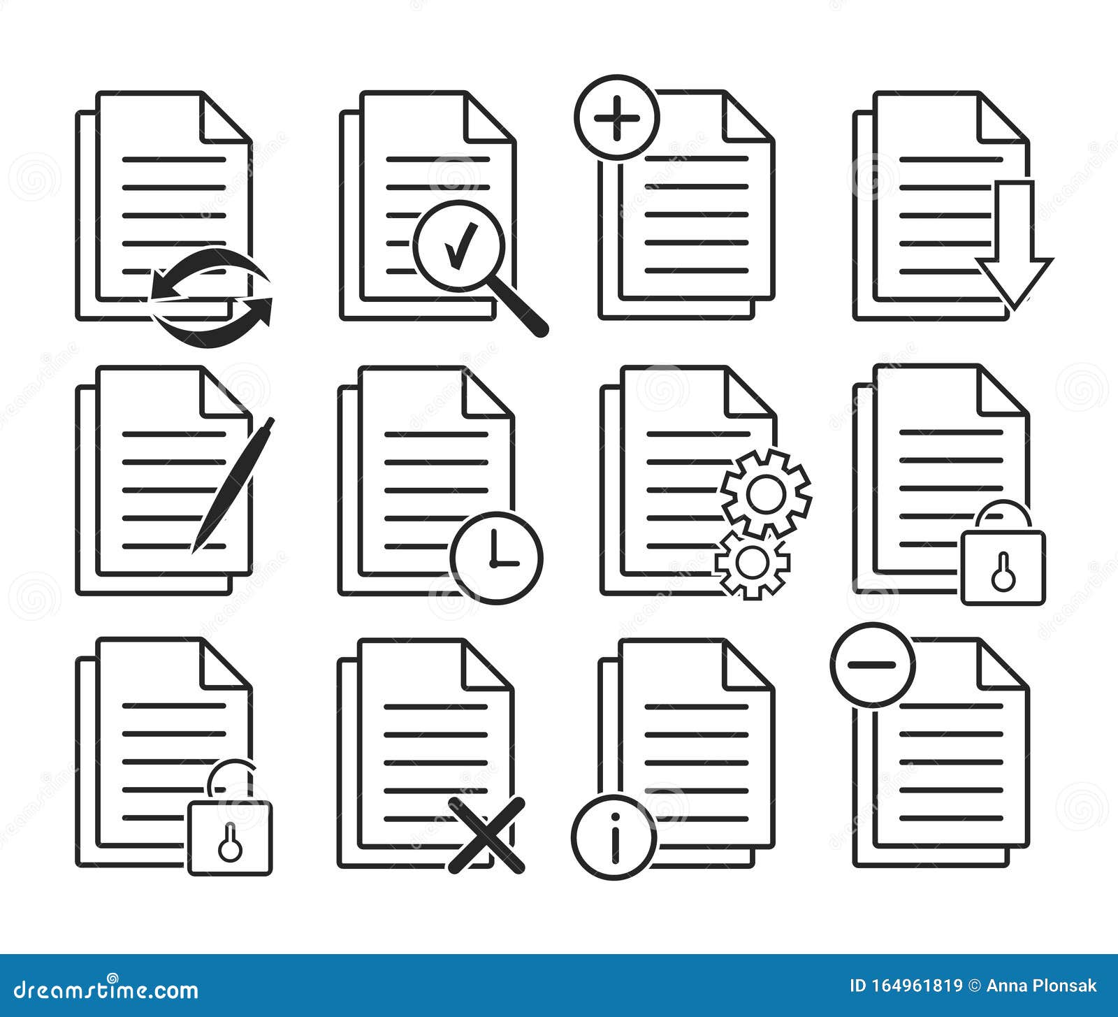 Document Icons. Electronic Documents Icons. Paper Icons Stock ...