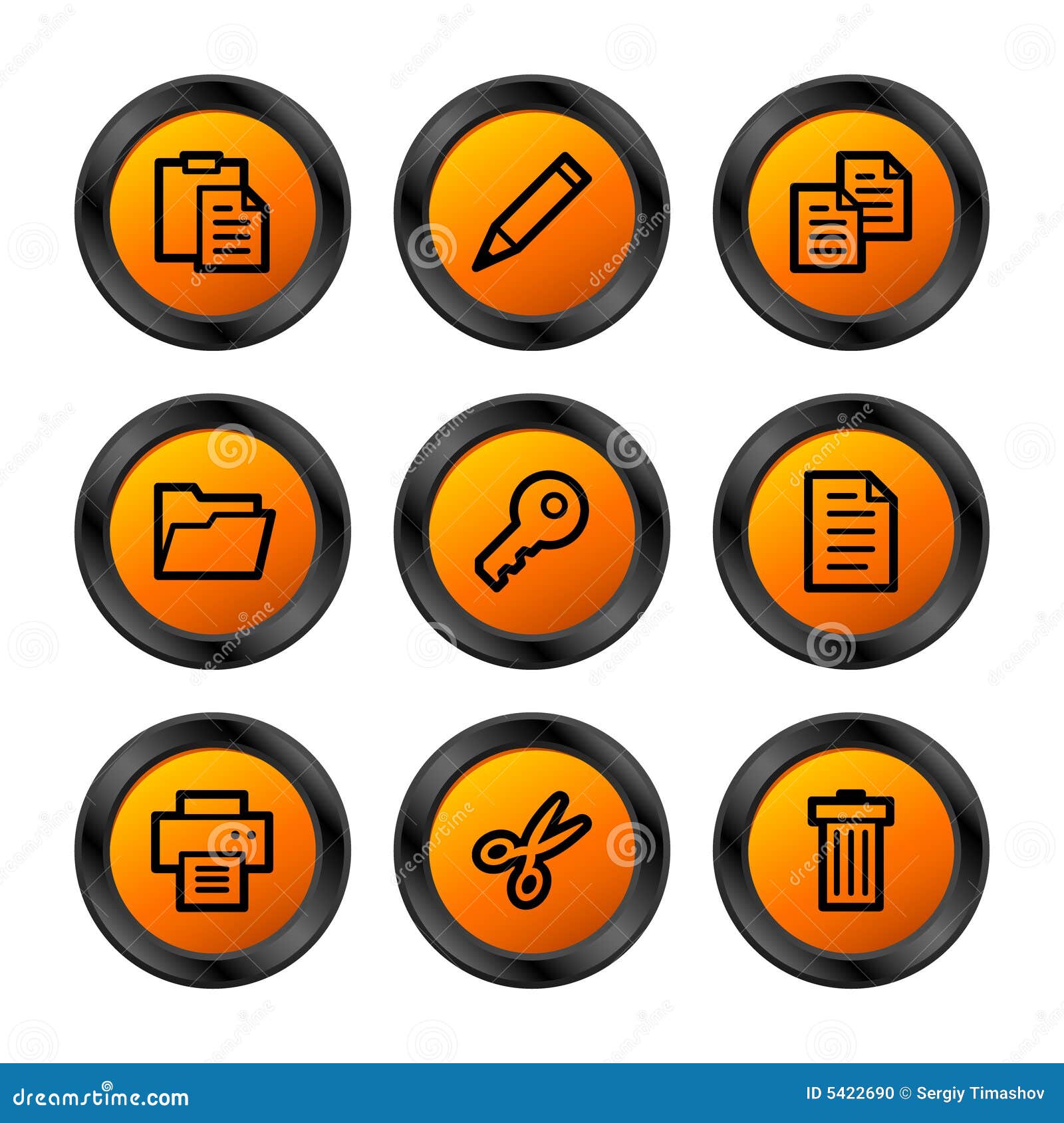 Document Icons, Orange Series Stock Vector - Illustration of privacy ...