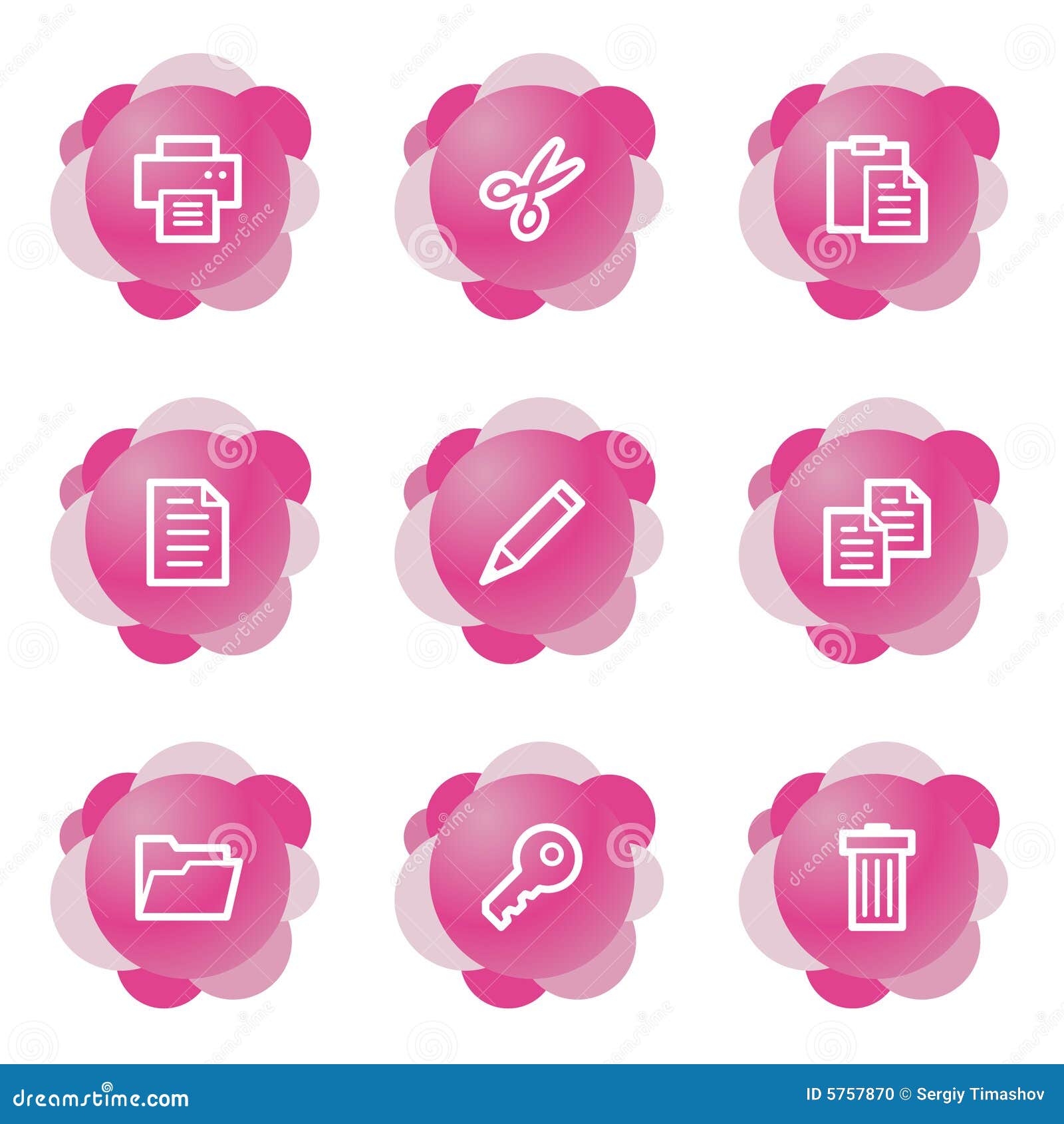 Document Icons, Pink Series Stock Vector - Illustration of edit ...