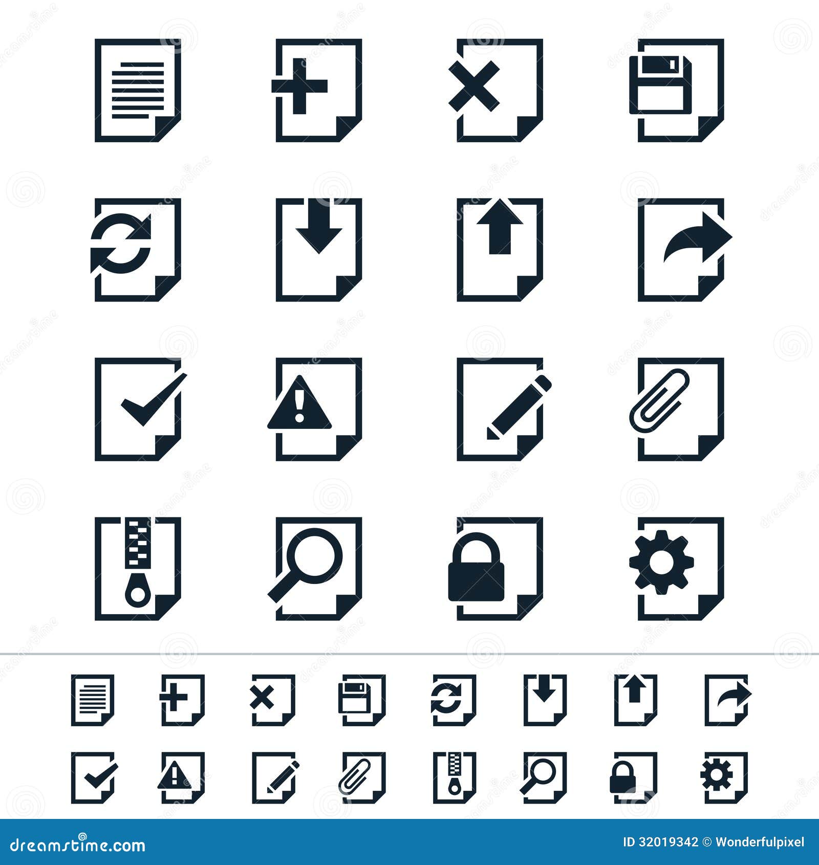 Document icons stock vector. Illustration of glass, interface - 32019342