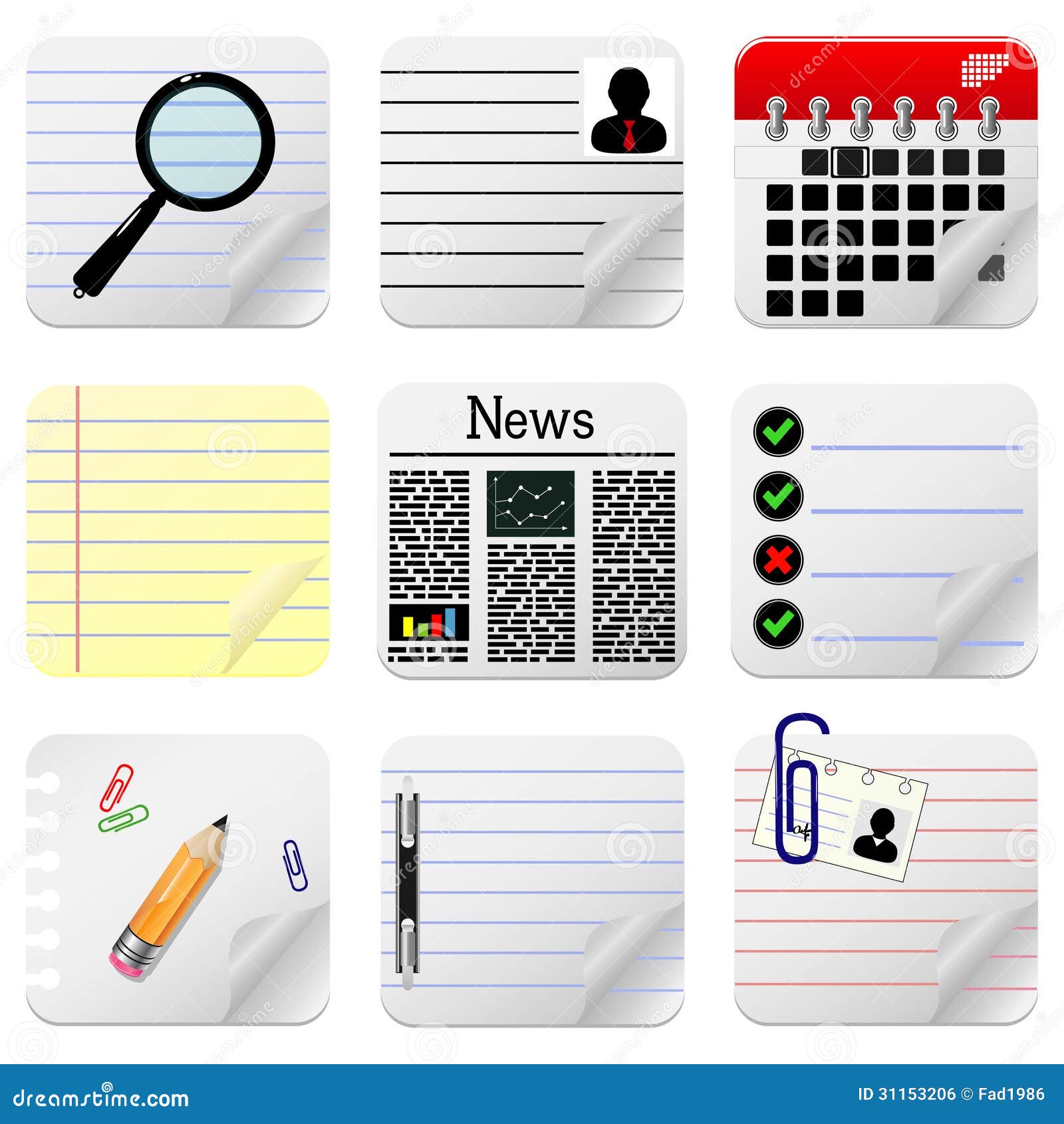 Document icons for website stock vector. Illustration of document ...