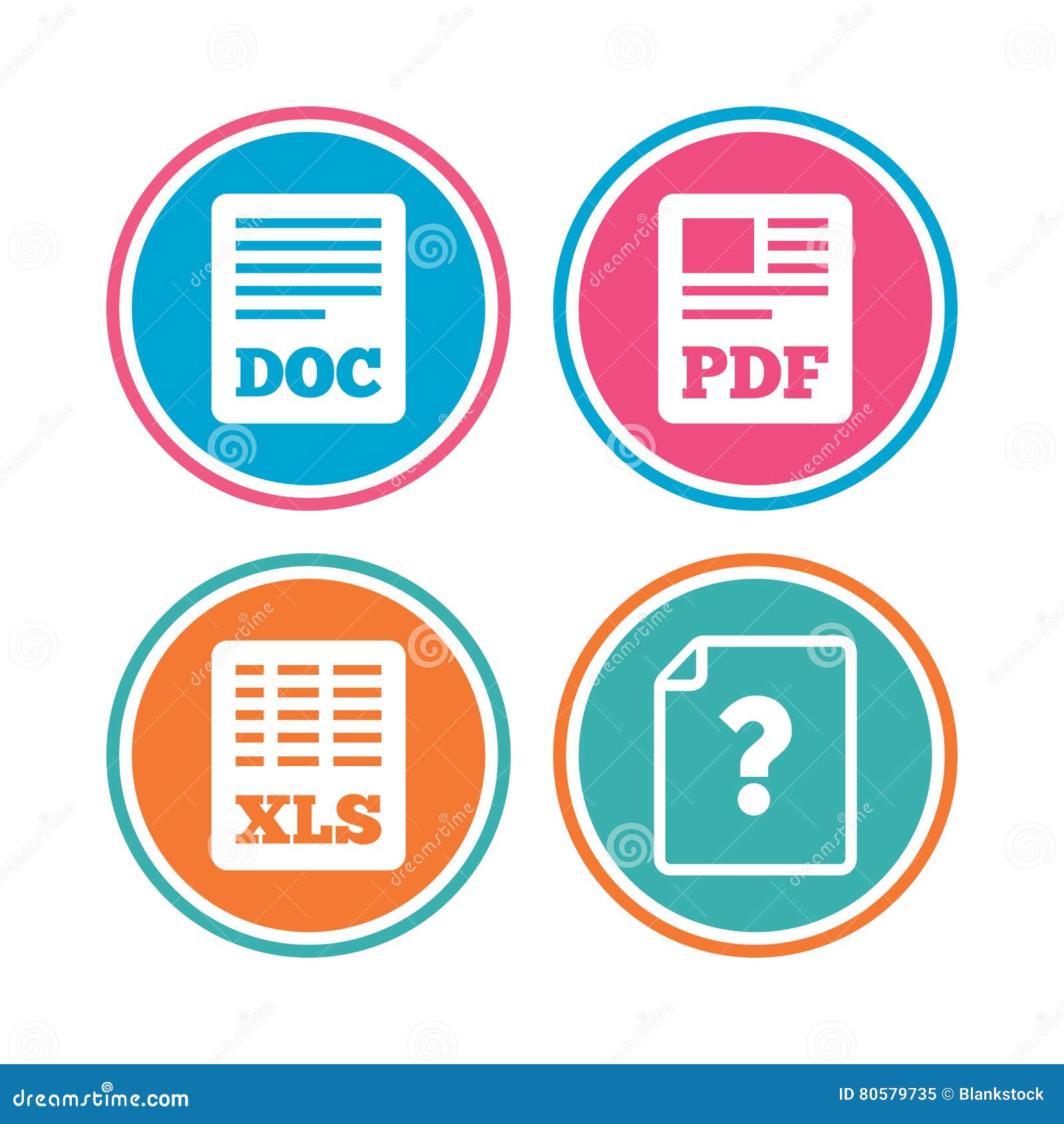 Document Icons. XLS, PDF File Signs. Stock Vector - Illustration of ...