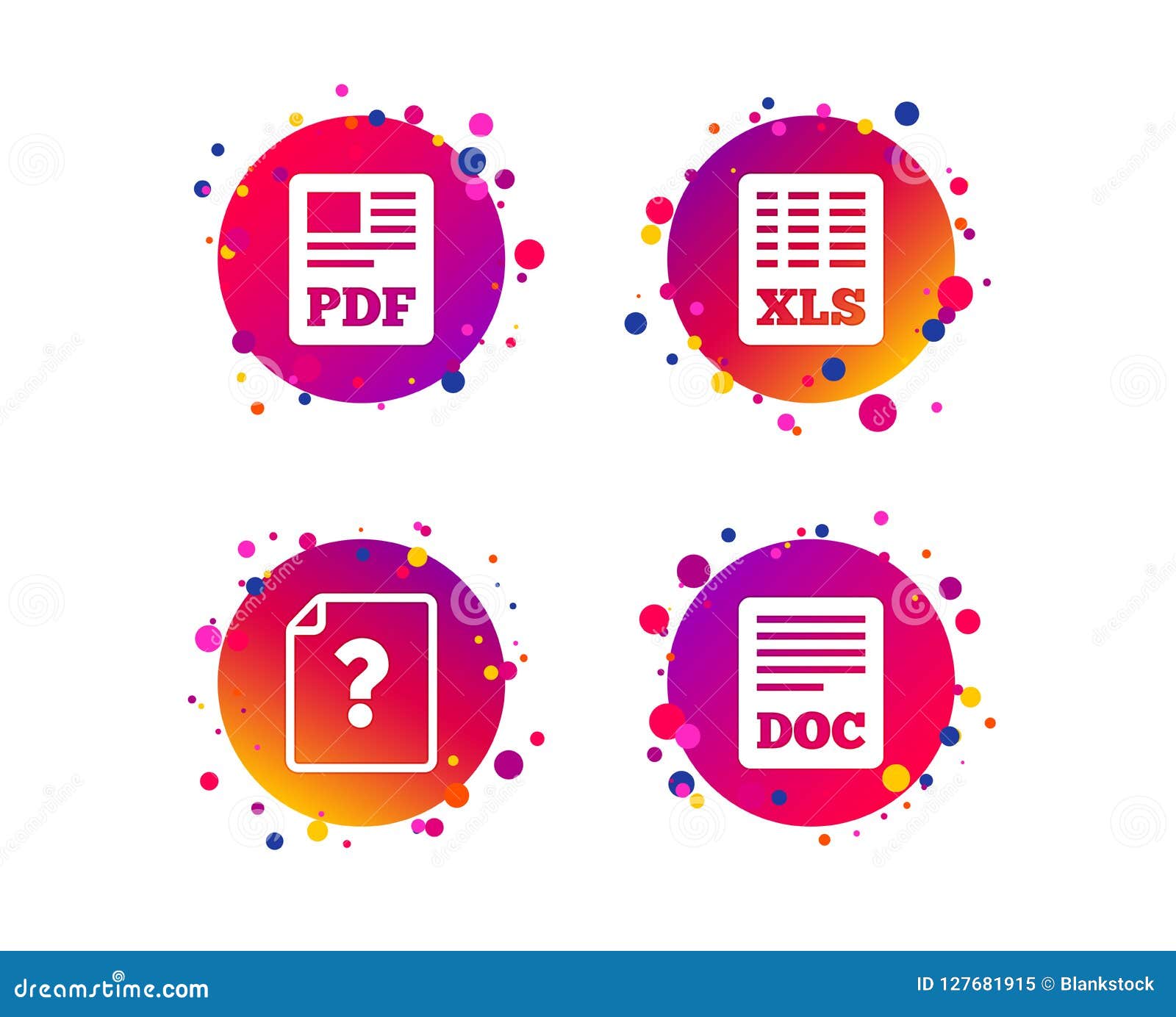 Document Icons. XLS, PDF File Signs. Vector Stock Vector - Illustration ...