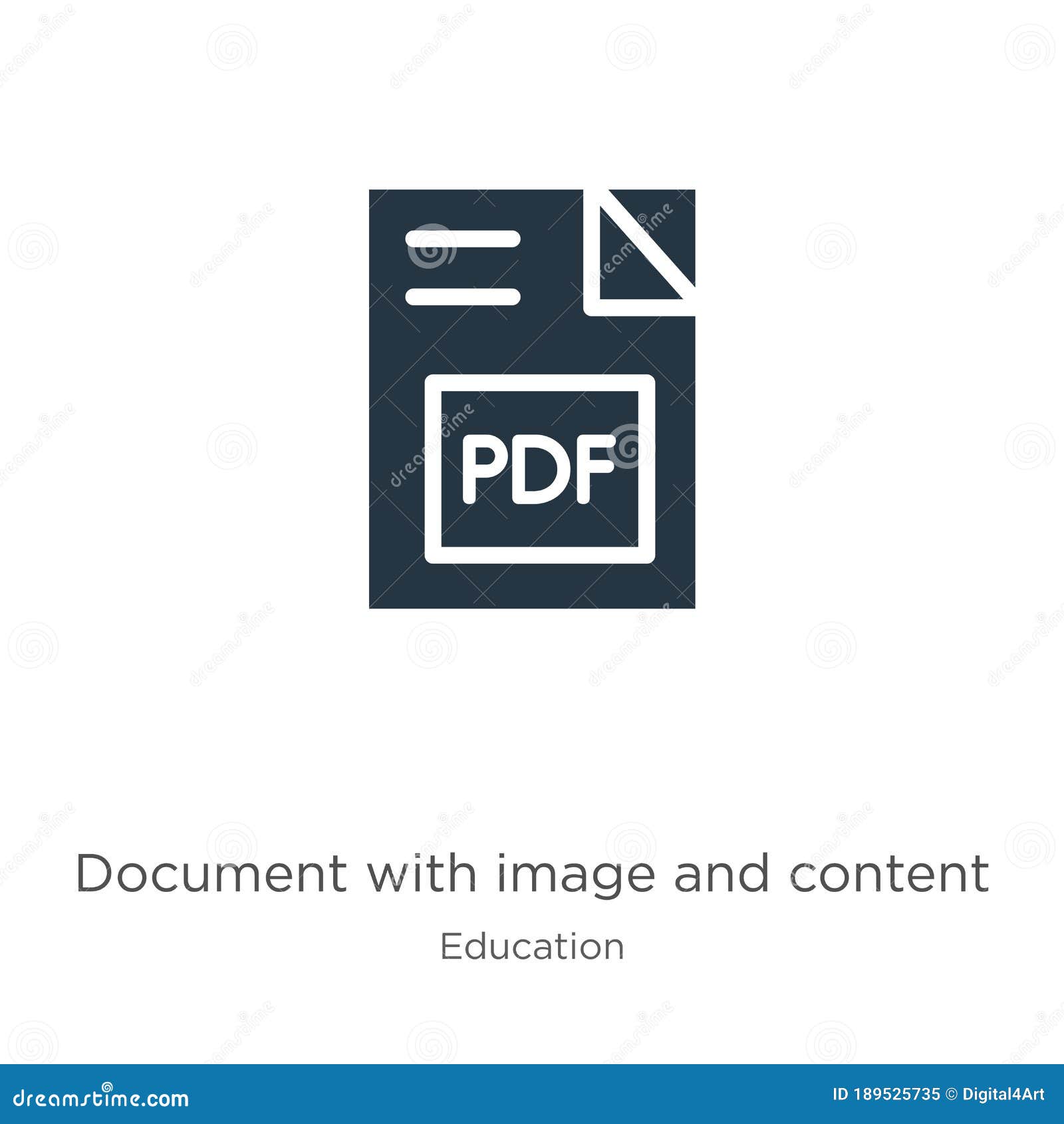 Document with Image and Content Icon Vector. Trendy Flat Document with ...