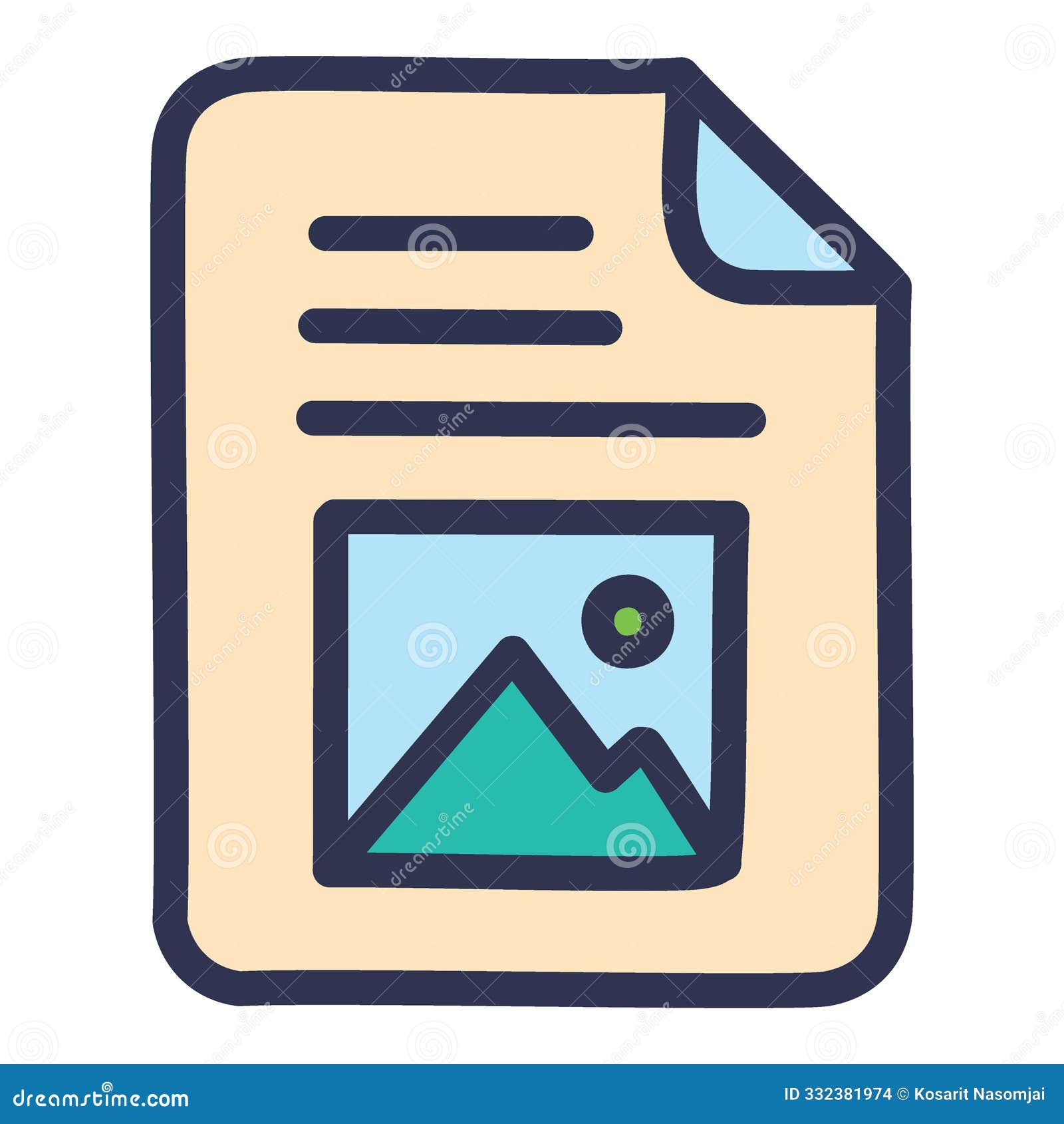 Document with Image Icon. a Simple and Colorful Illustration of a ...