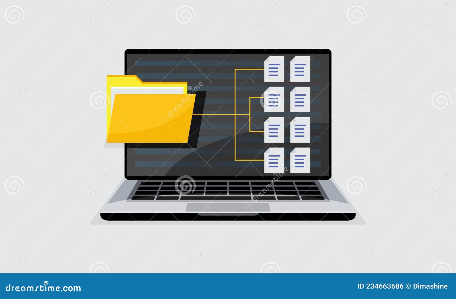 Document Information File Digital . Screen Computer. Folder. Data ...