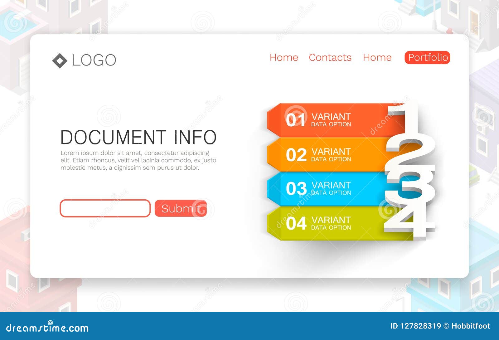 Document Information Menu Banner Book. A4 Size Paper, Template Design ...