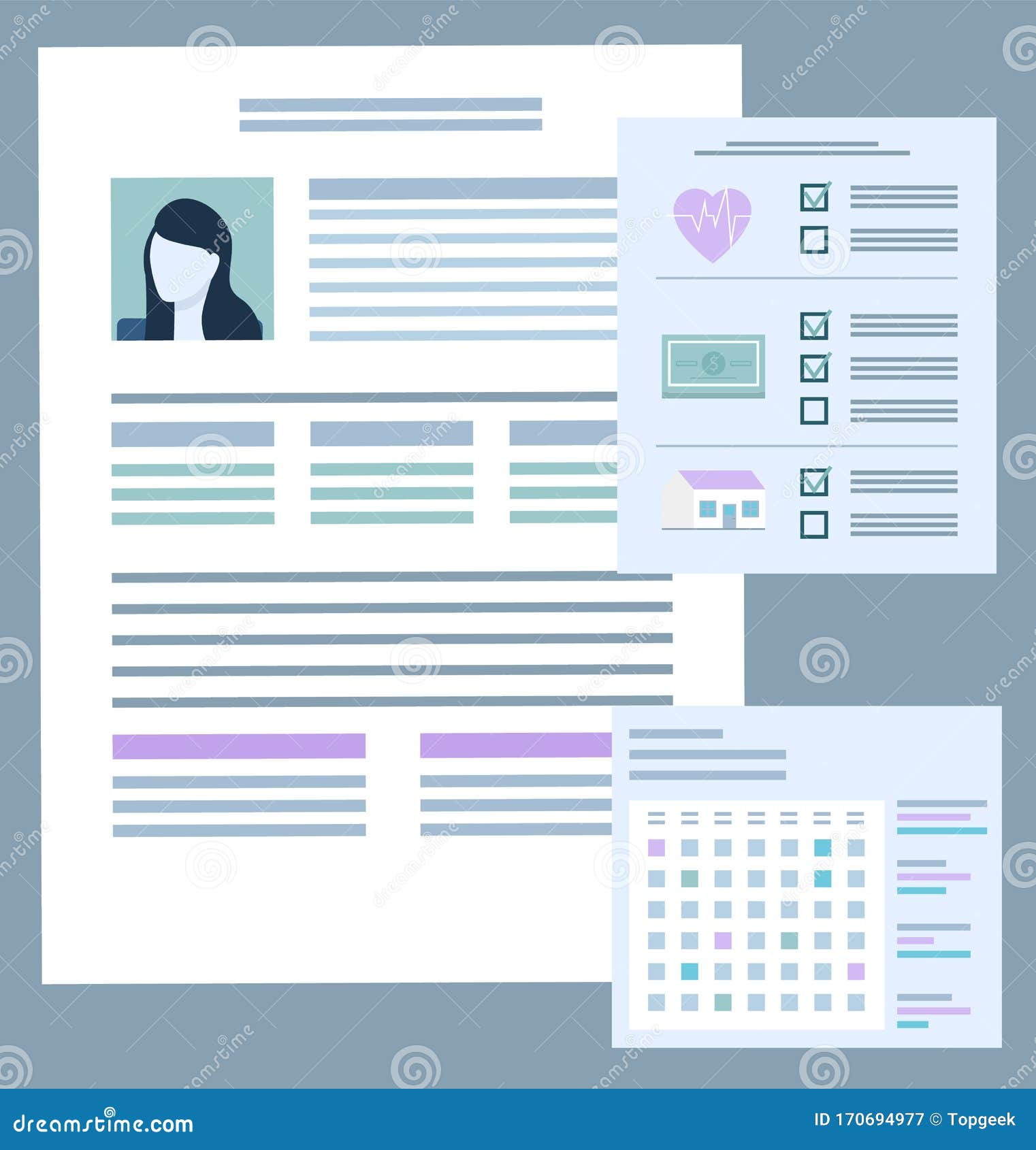 Document with Information and Photo of Client Stock Vector ...