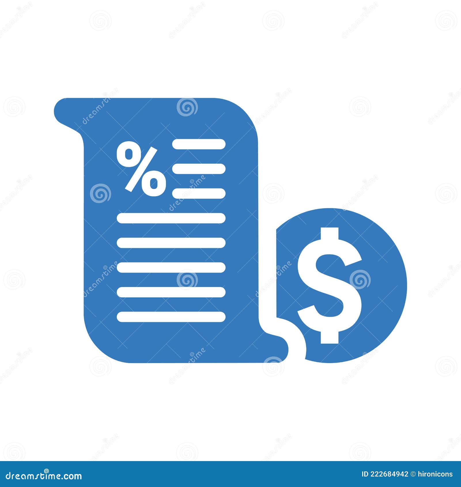 Document, Interest Rate Icon. Blue Color Vector Stock Vector ...