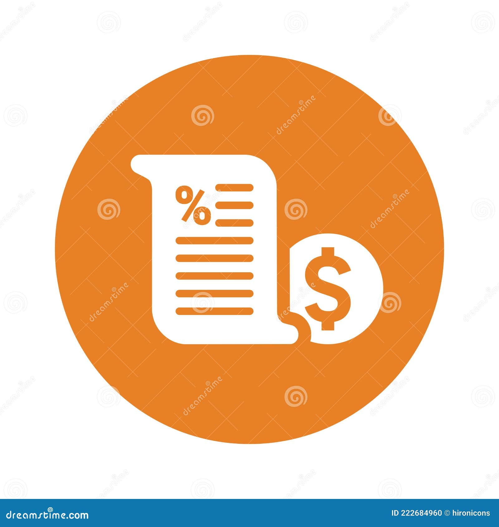 Document, Interest Rate Icon. Orange Color Design Stock Vector ...