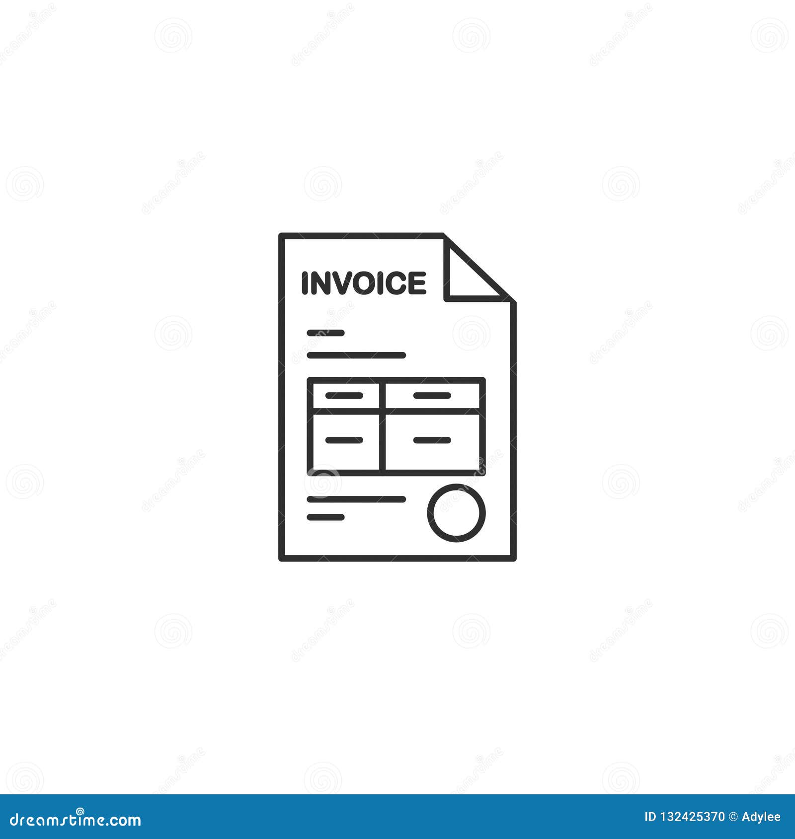 Document Invoice Icon Outline Style Isolated 5 Stock Photo ...